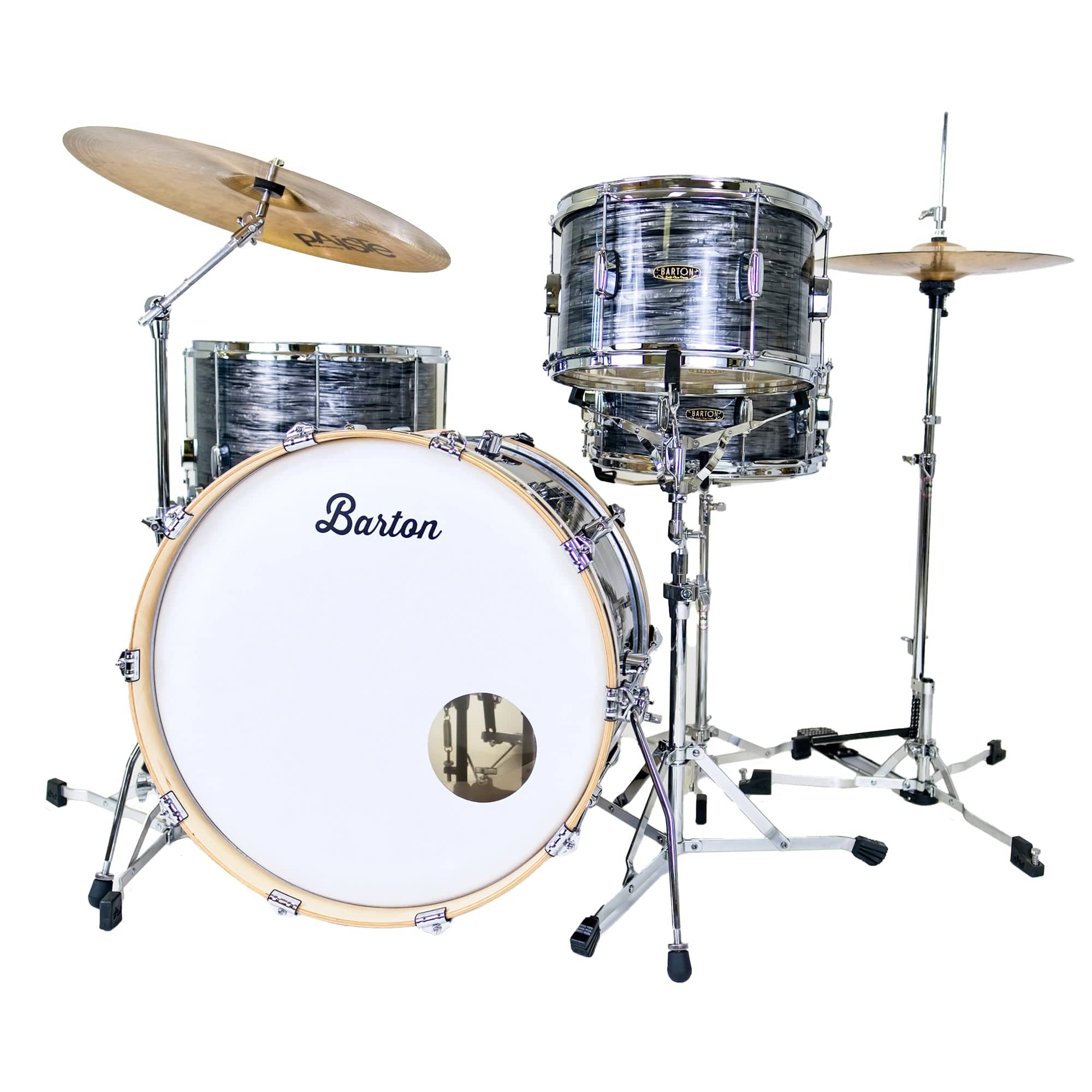 Barton Studio Custom Birch 13/16/22 3pc. Drum Kit Grey Ripple – Chicago Music Exchange