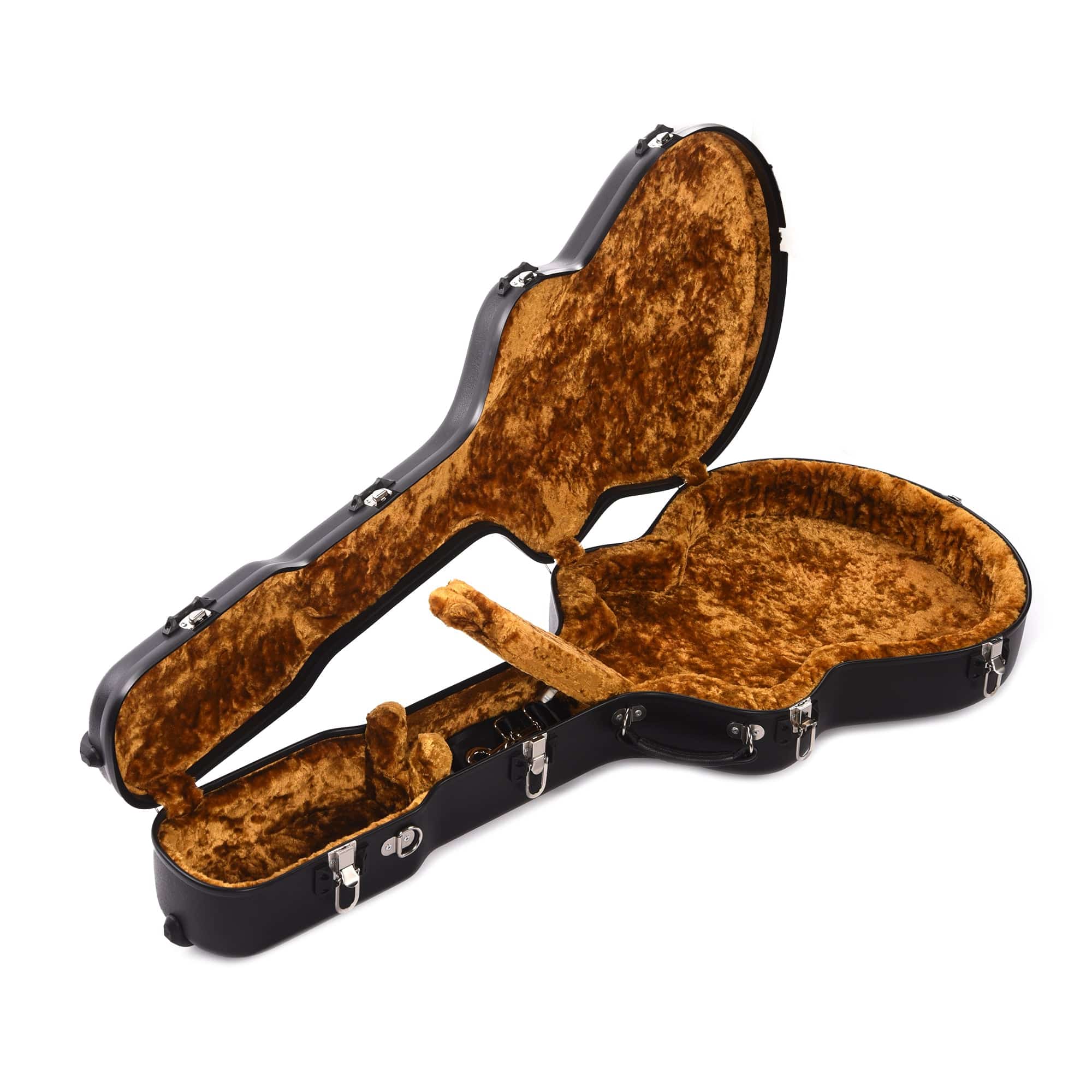 Calton Cases Electric ES-335 Guitar Case Black w/Gold Velvet Interior ...