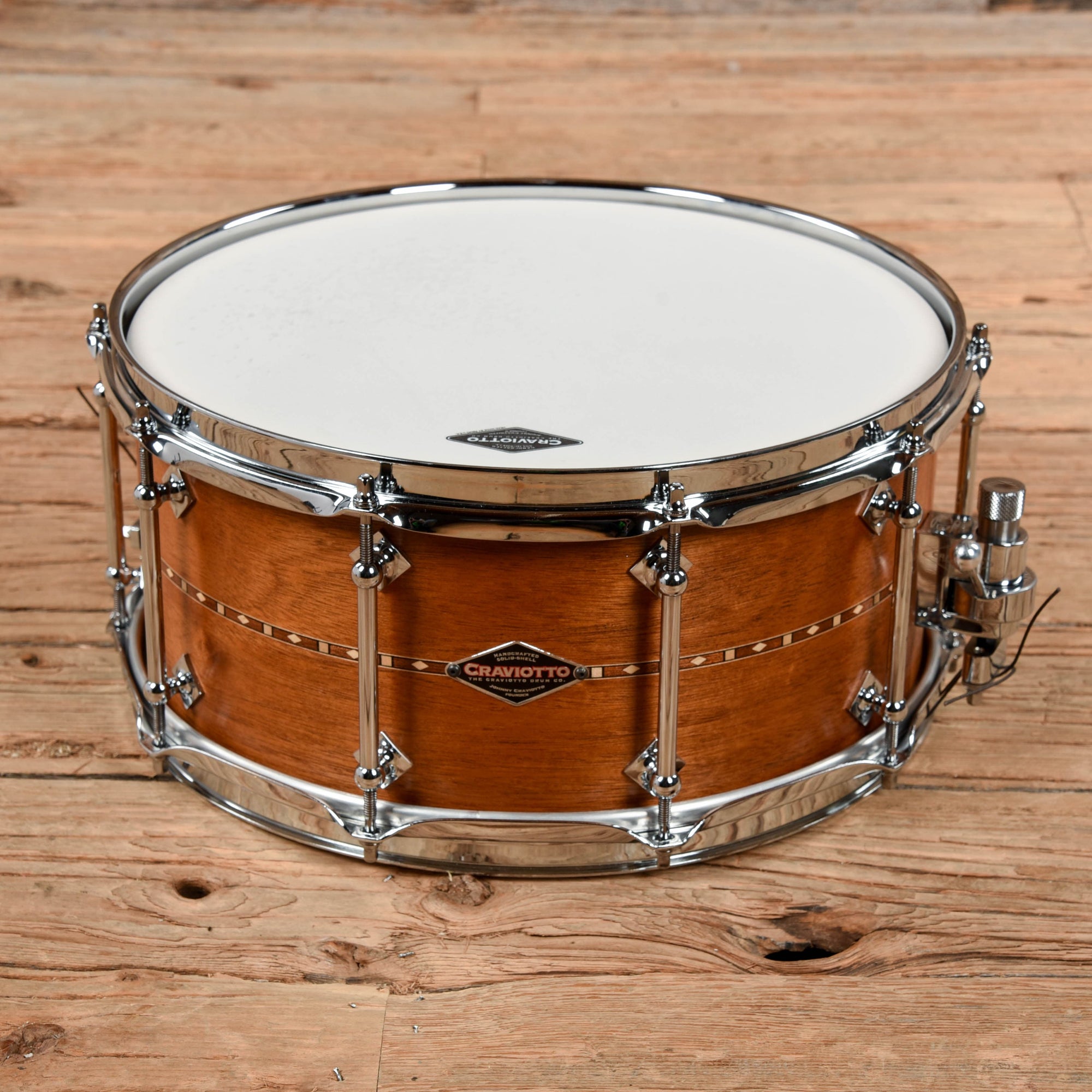 Craviotto Custom Shop 6.5x14 Snare Drum Mahogany Maple w/ Cherry Inlay ...