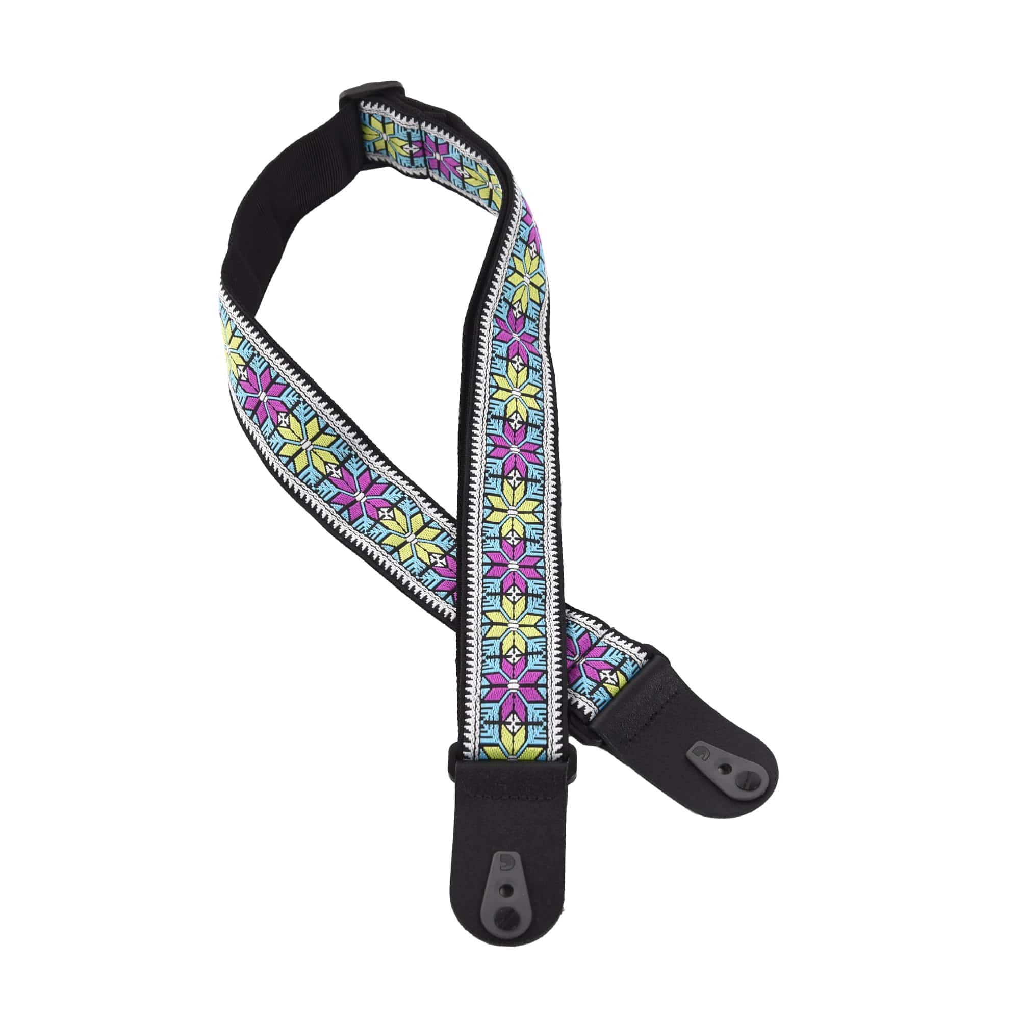 D'Addario Pad Lock Woven Guitar Strap Parallel Flowers – Chicago Music ...