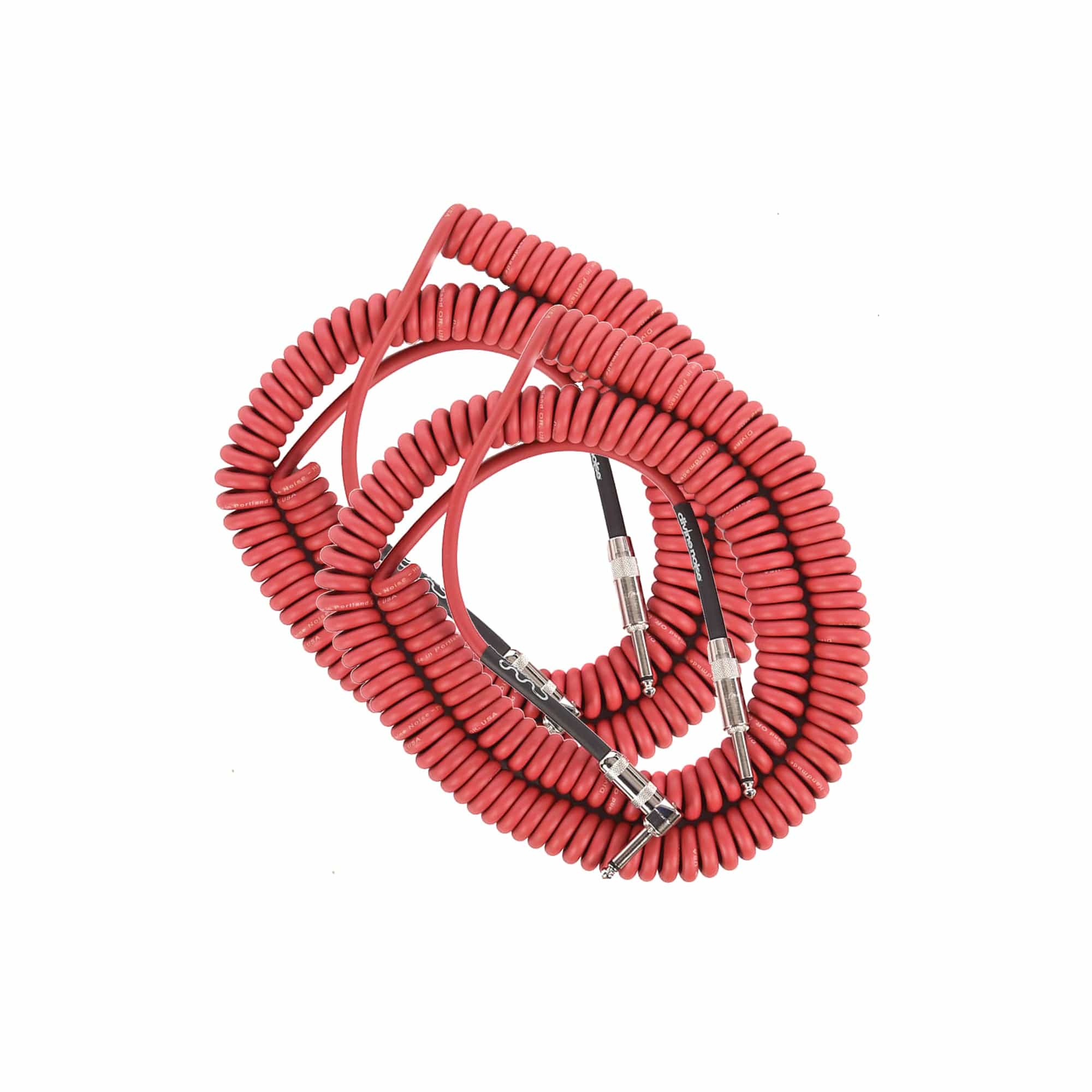 Divine Noise Curly Cable Red 30' Straight/30' Straight 2 Pack Bundle ...