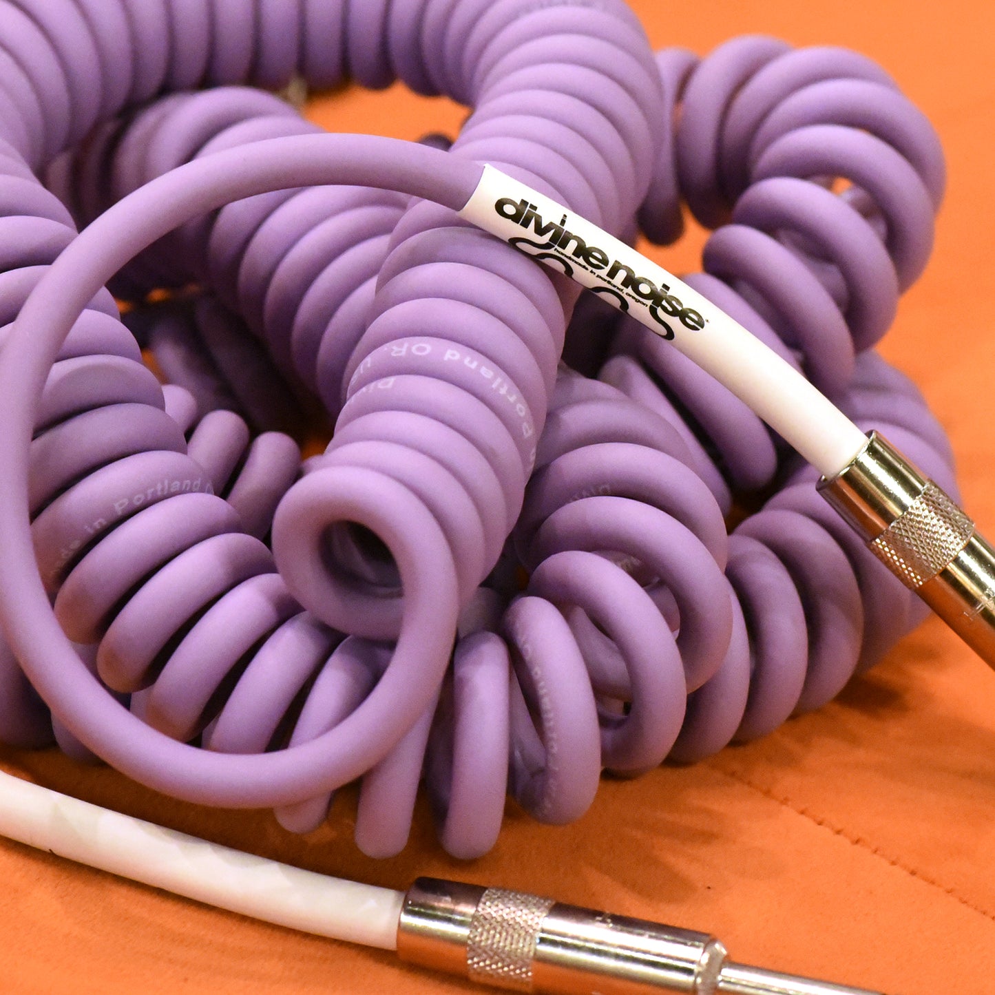 Divine Noise Curly Instrument Cable 30' Straight/Straight Lavender Haz ...