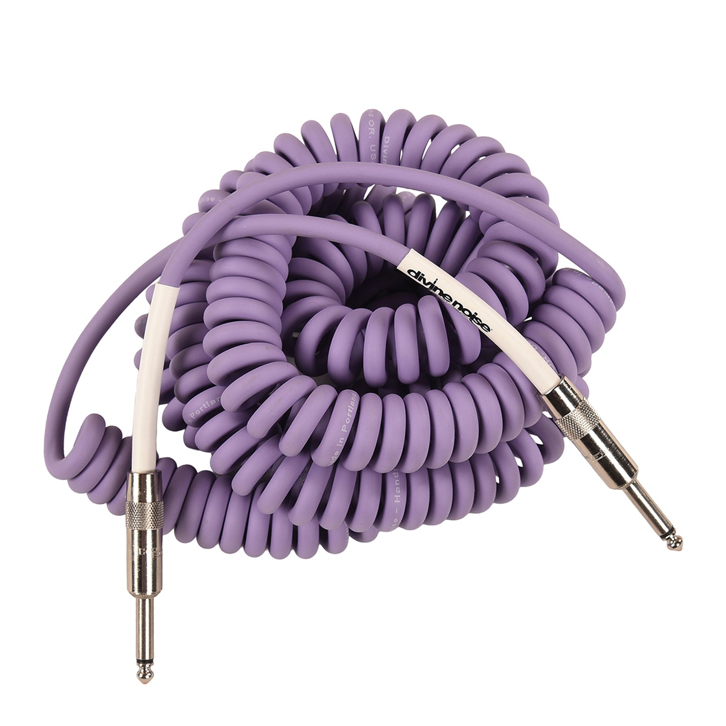 Divine Noise Curly Instrument Cable 30' Straight/Straight Lavender Haz ...