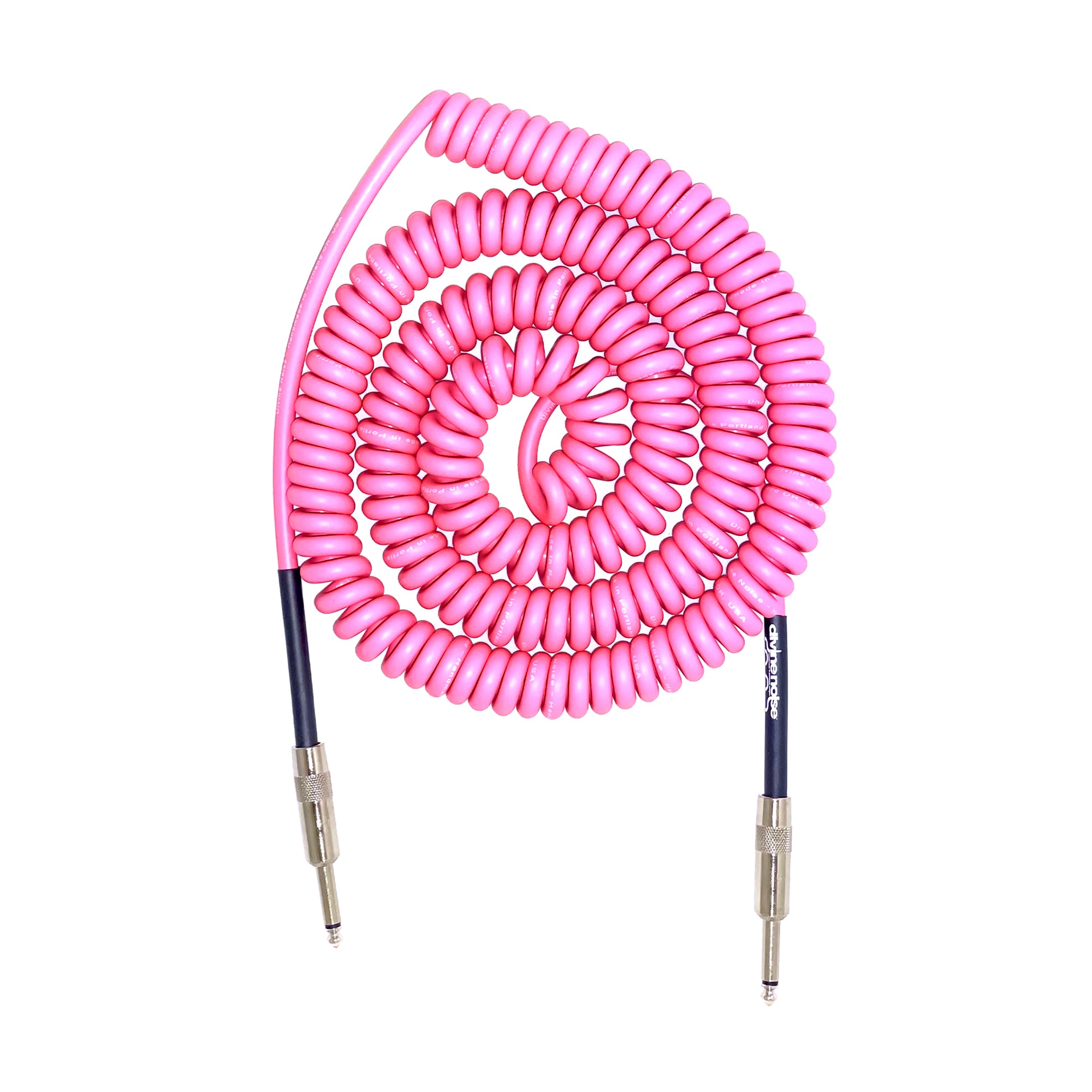 Divine Noise Curly Instrument Cable 30' Straight/Straight Pink ...