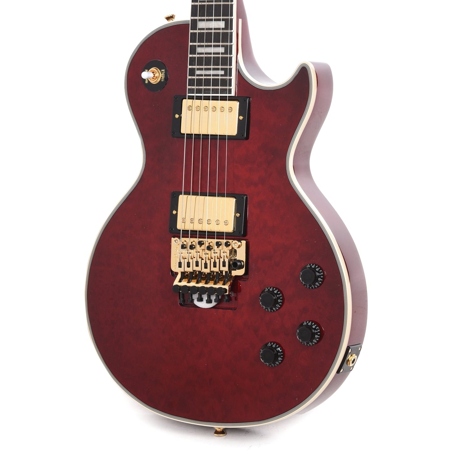 Epiphone Artist Alex Lifeson Les Paul Custom Axcess Quilt Ruby ...