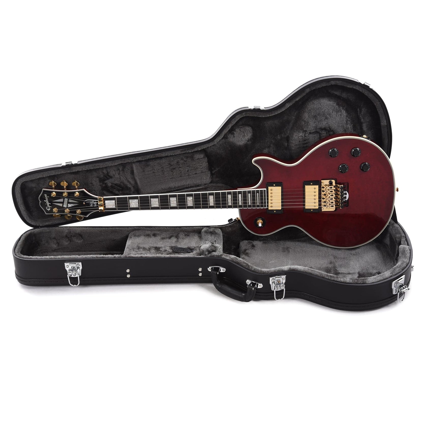 Epiphone Artist Alex Lifeson Les Paul Custom Axcess Quilt Ruby ...