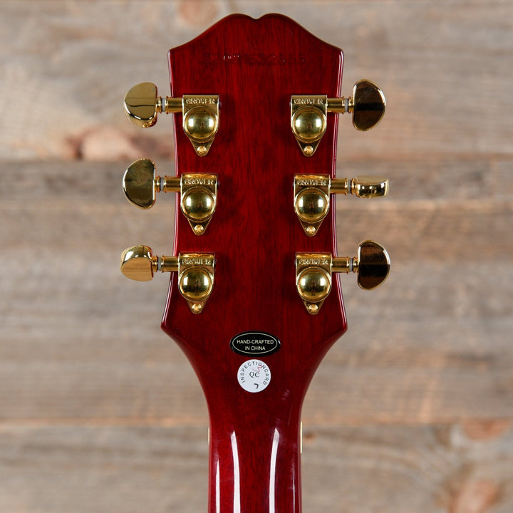 Epiphone Artist Alex Lifeson Les Paul Custom Axcess Quilt Ruby ...