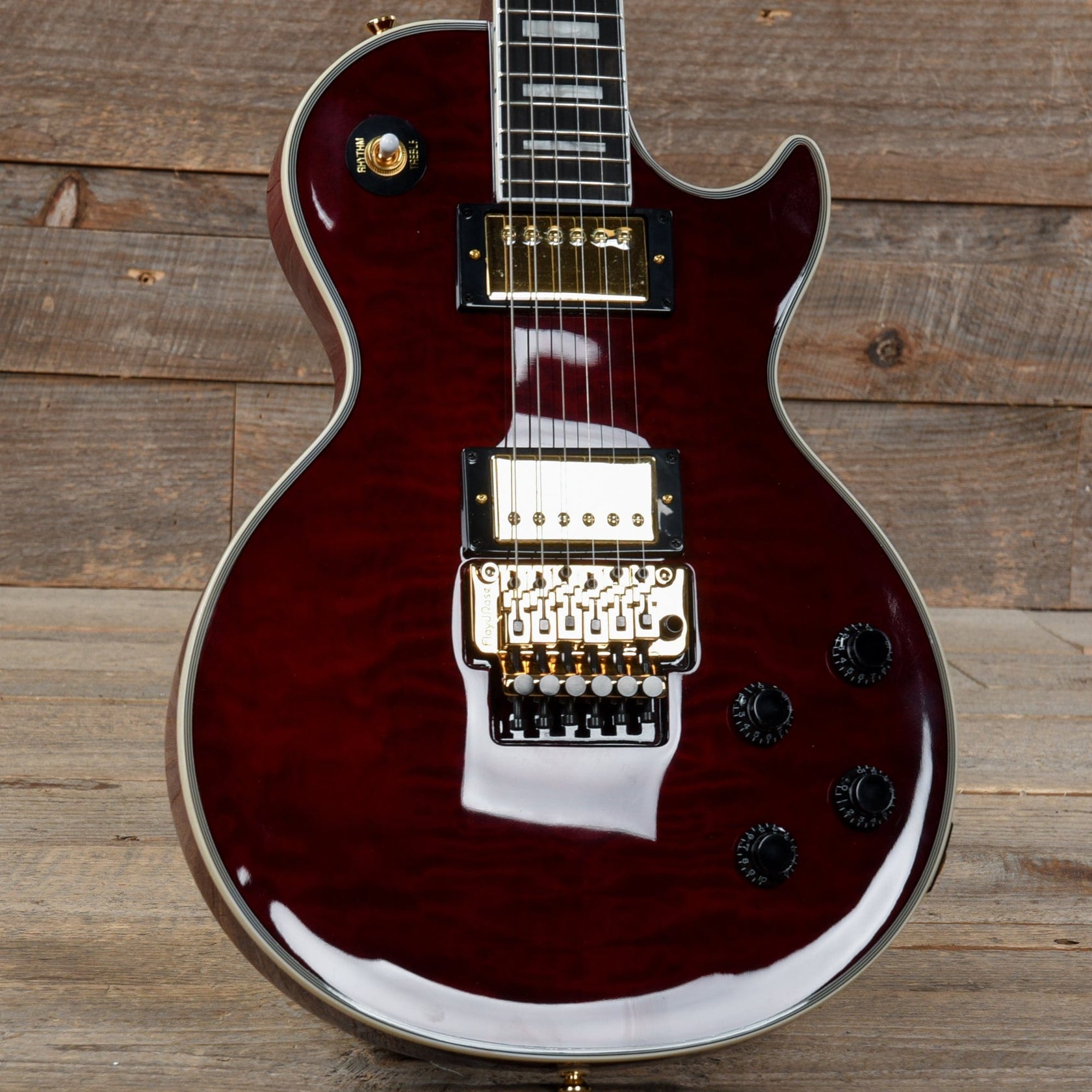 Epiphone Artist Alex Lifeson Les Paul Custom Axcess Quilt Ruby ...