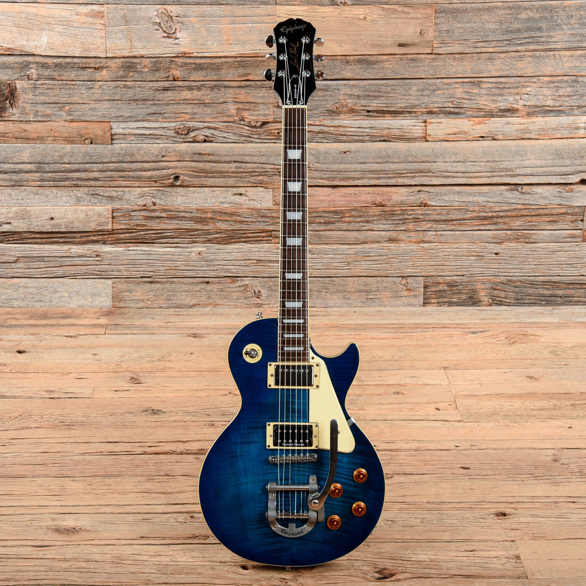 Epiphone Limited Edition Les Paul Standard Plus Top Bigsby Blue Burst ...