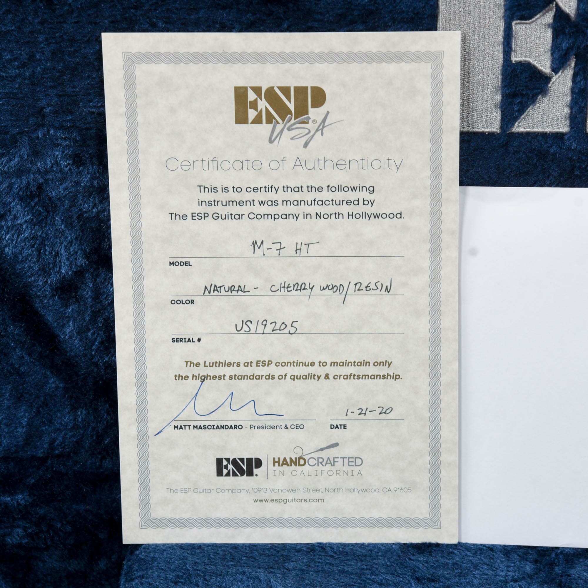 ESP USA M7 Burl Resin 2020 – Chicago Music Exchange