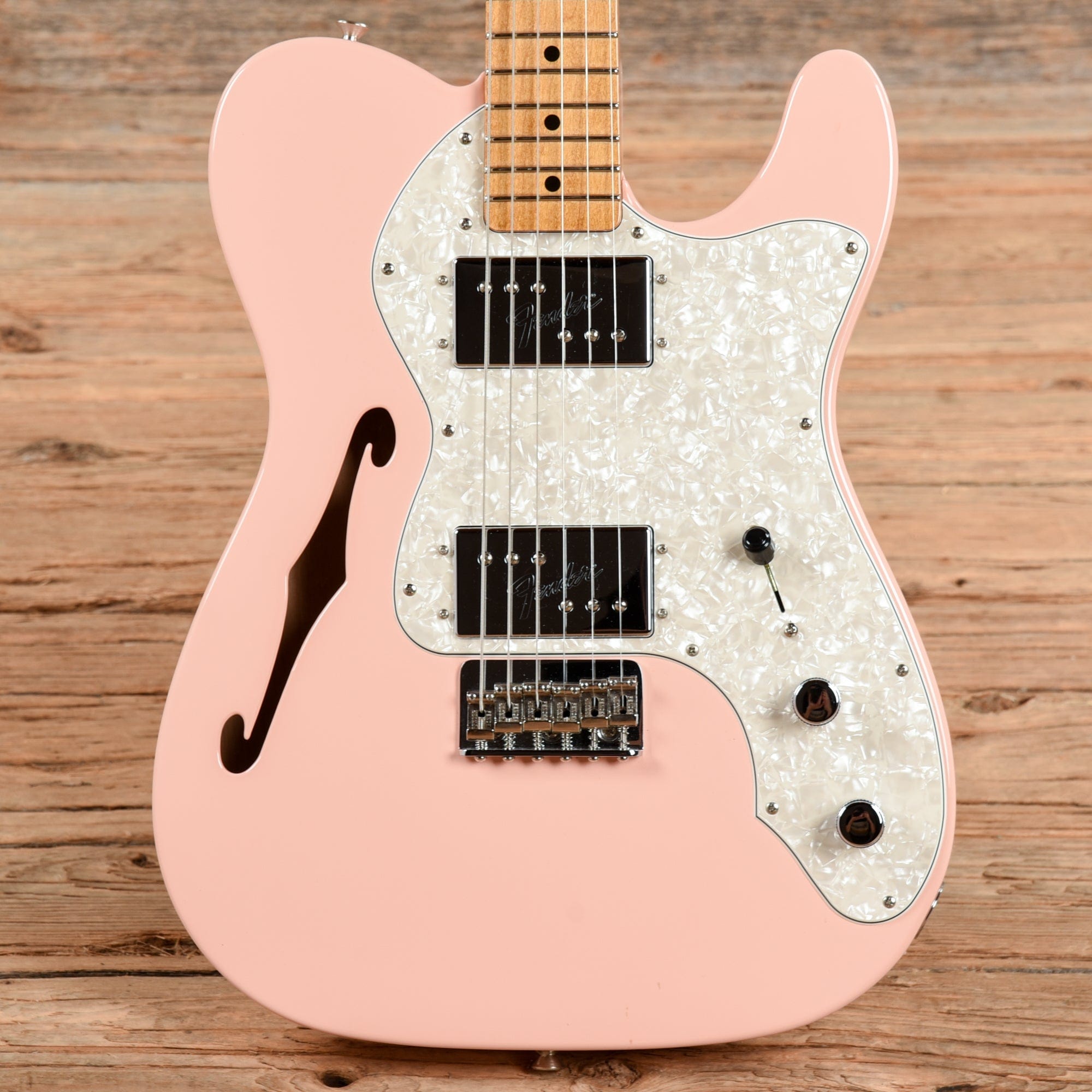 Fender Vintera '70s Telecaster Thinline Shell Pink w/4-Ply Aged Pearl ...