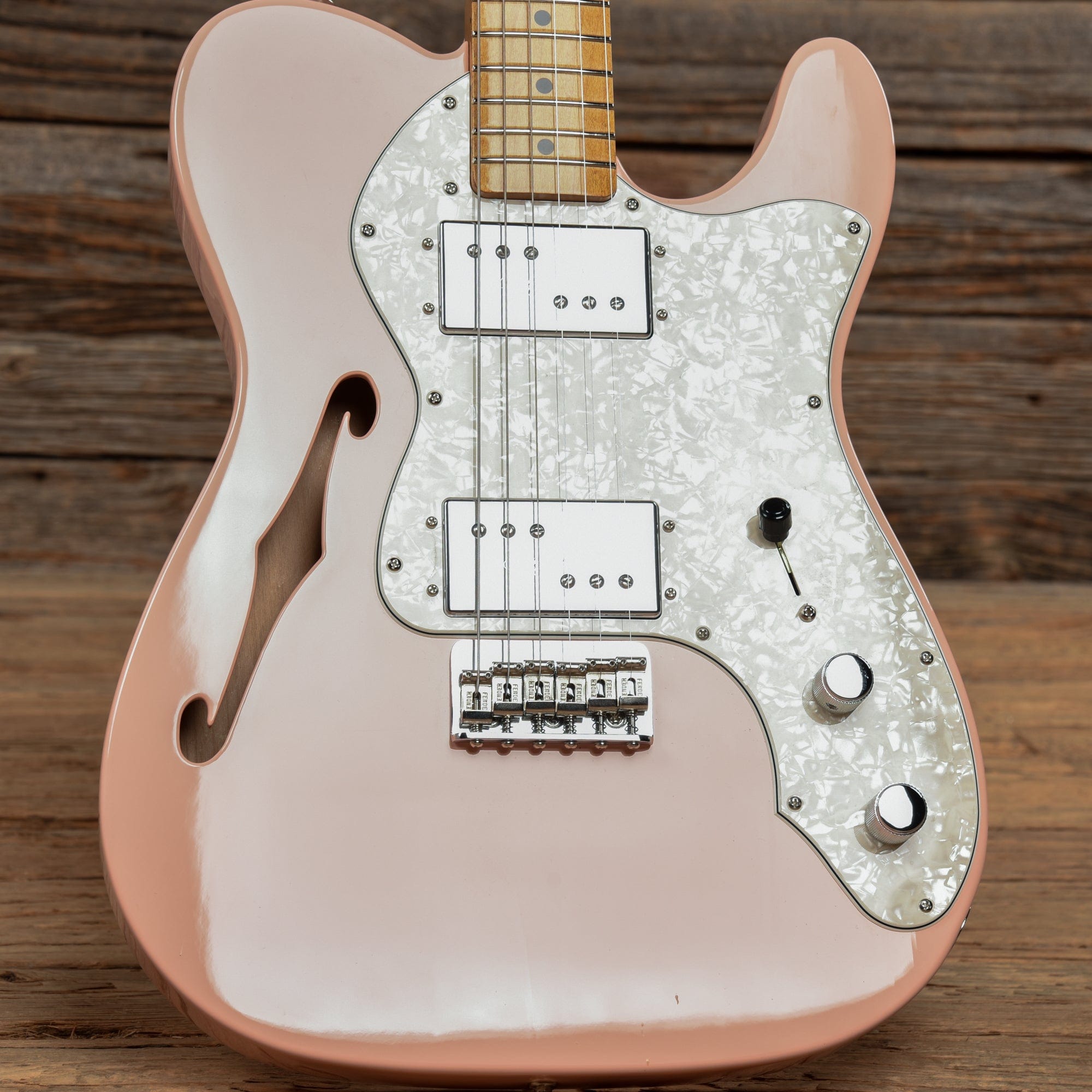 Fender Vintera '70s Telecaster Thinline Shell Pink w/4-Ply Aged Pearl ...