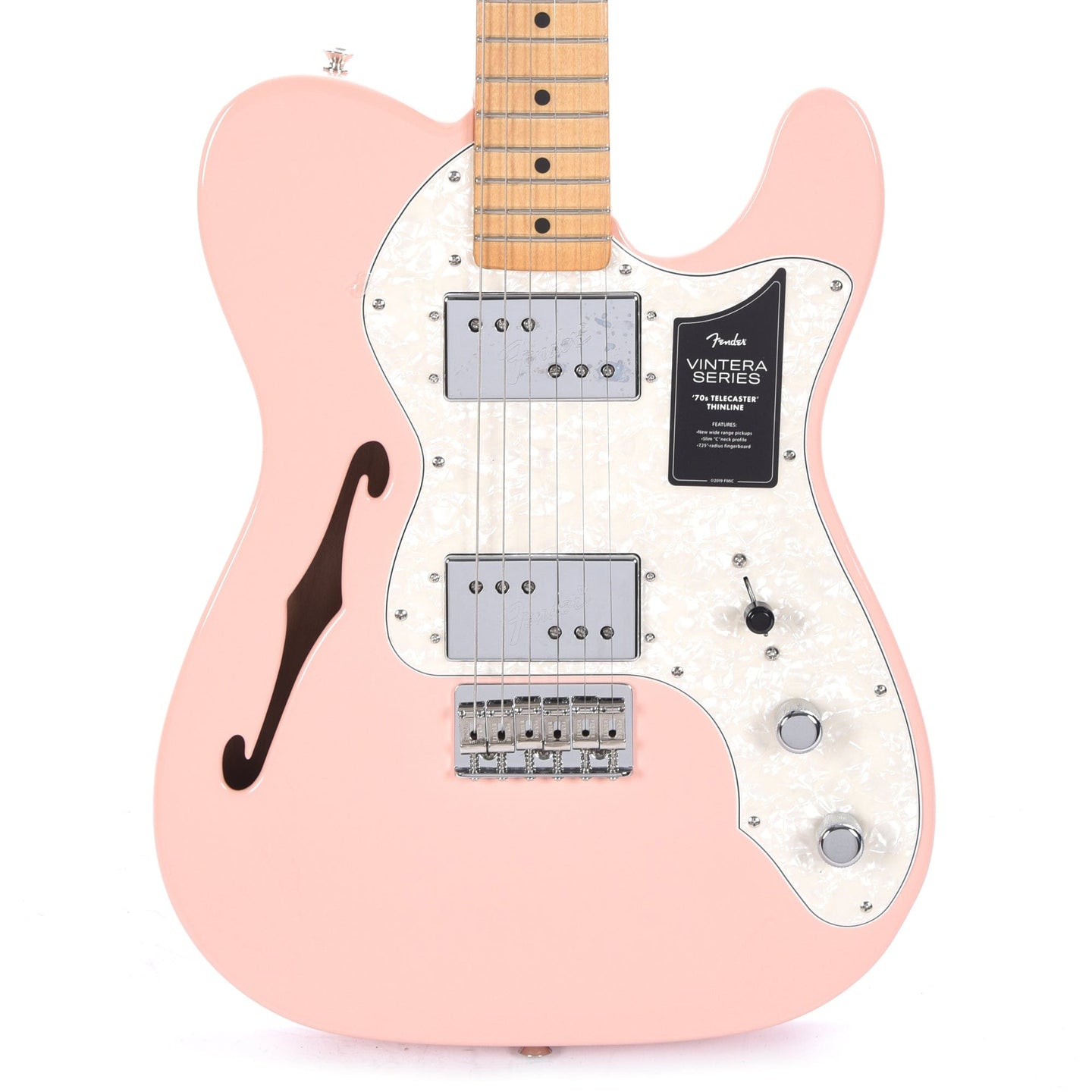 Fender Vintera '70s Telecaster Thinline Shell Pink w/4-Ply Aged Pearl ...