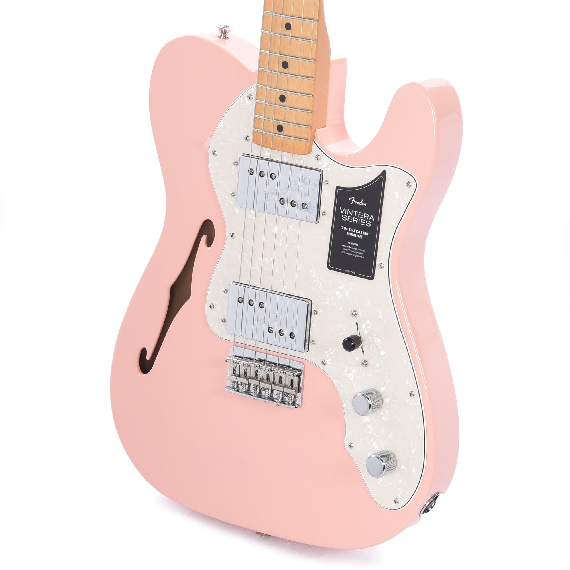 Fender Vintera '70s Telecaster Thinline Shell Pink w/4-Ply Aged Pearl ...