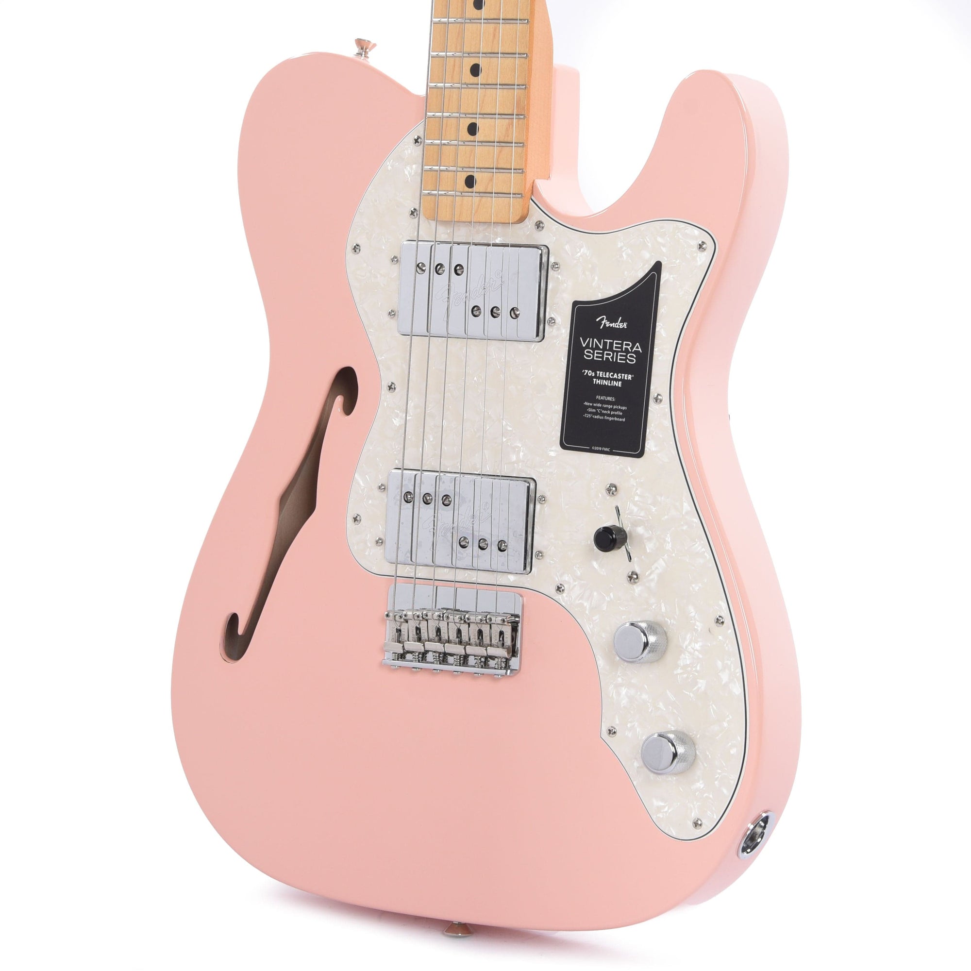 Fender Vintera '70s Telecaster Thinline Shell Pink w/4-Ply Aged Pearl ...