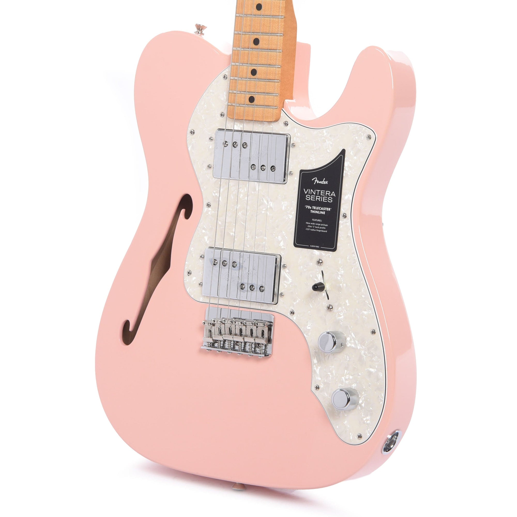 Fender Vintera '70s Telecaster Thinline Shell Pink w/4-Ply Aged Pearl ...