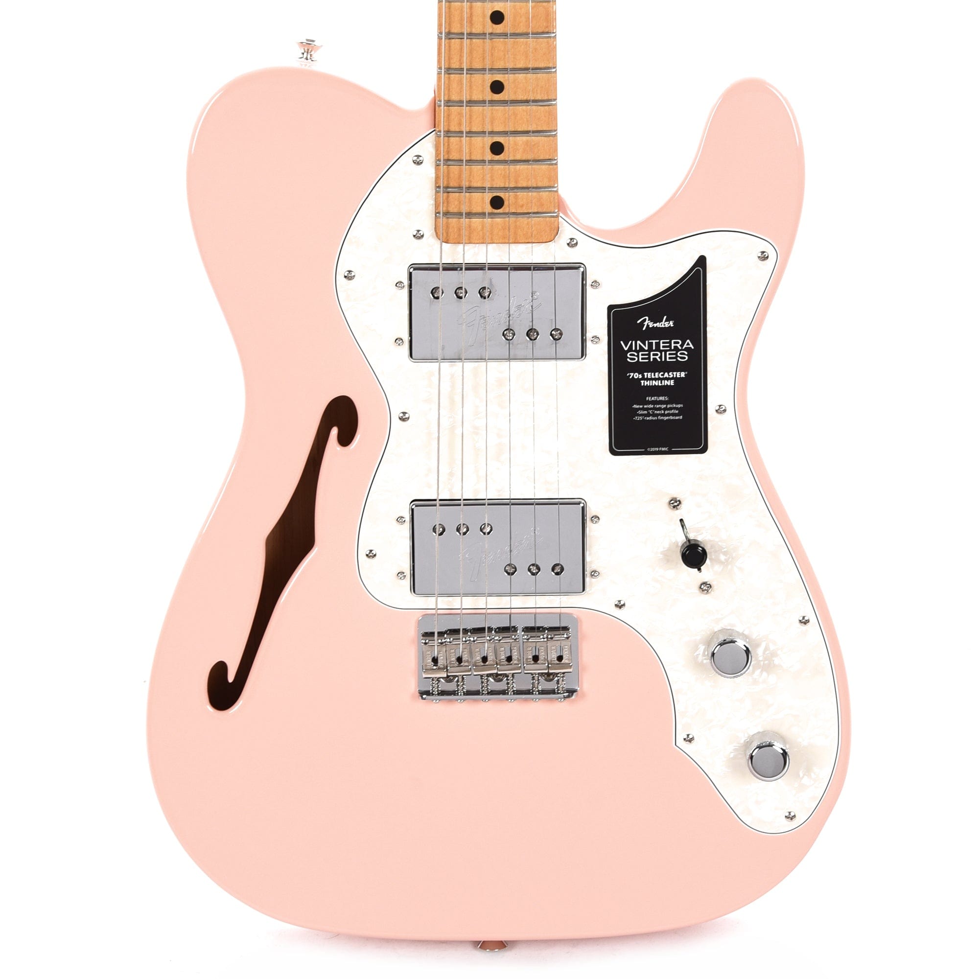 Fender Vintera '70s Telecaster Thinline Shell Pink w/4-Ply Aged Pearl ...
