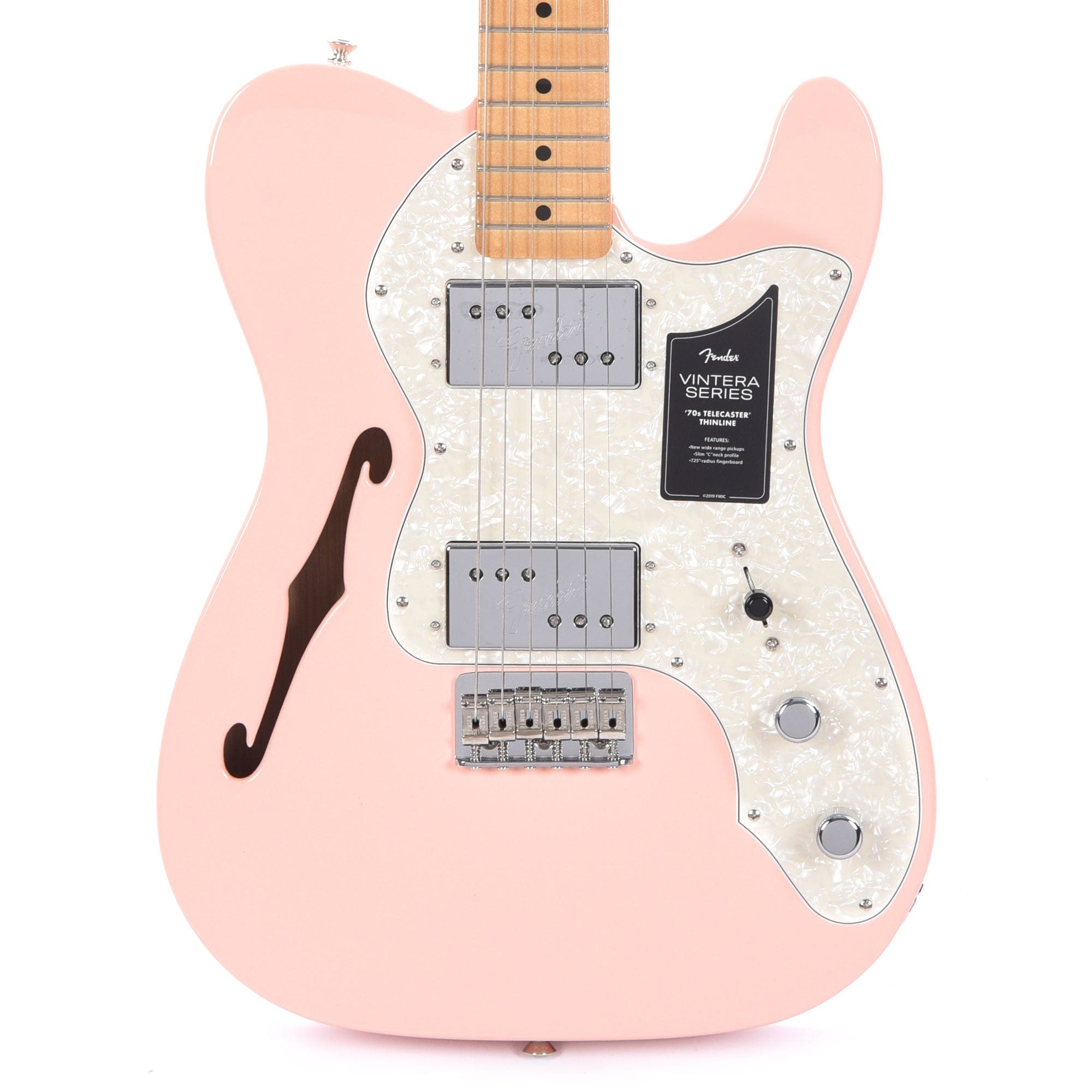Fender Vintera '70s Telecaster Thinline Shell Pink w/4-Ply Aged Pearl ...