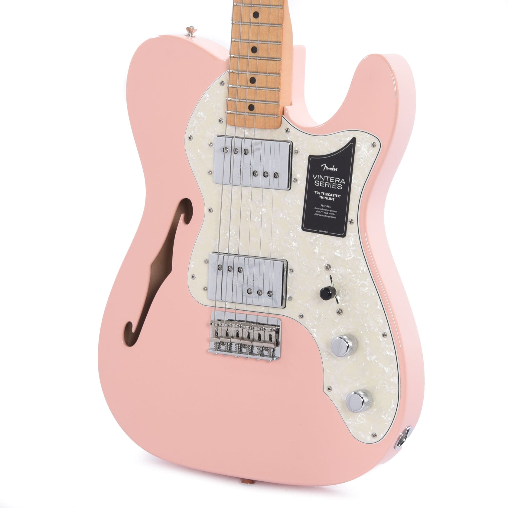 Fender Vintera '70s Telecaster Thinline Shell Pink w/4-Ply Aged Pearl ...