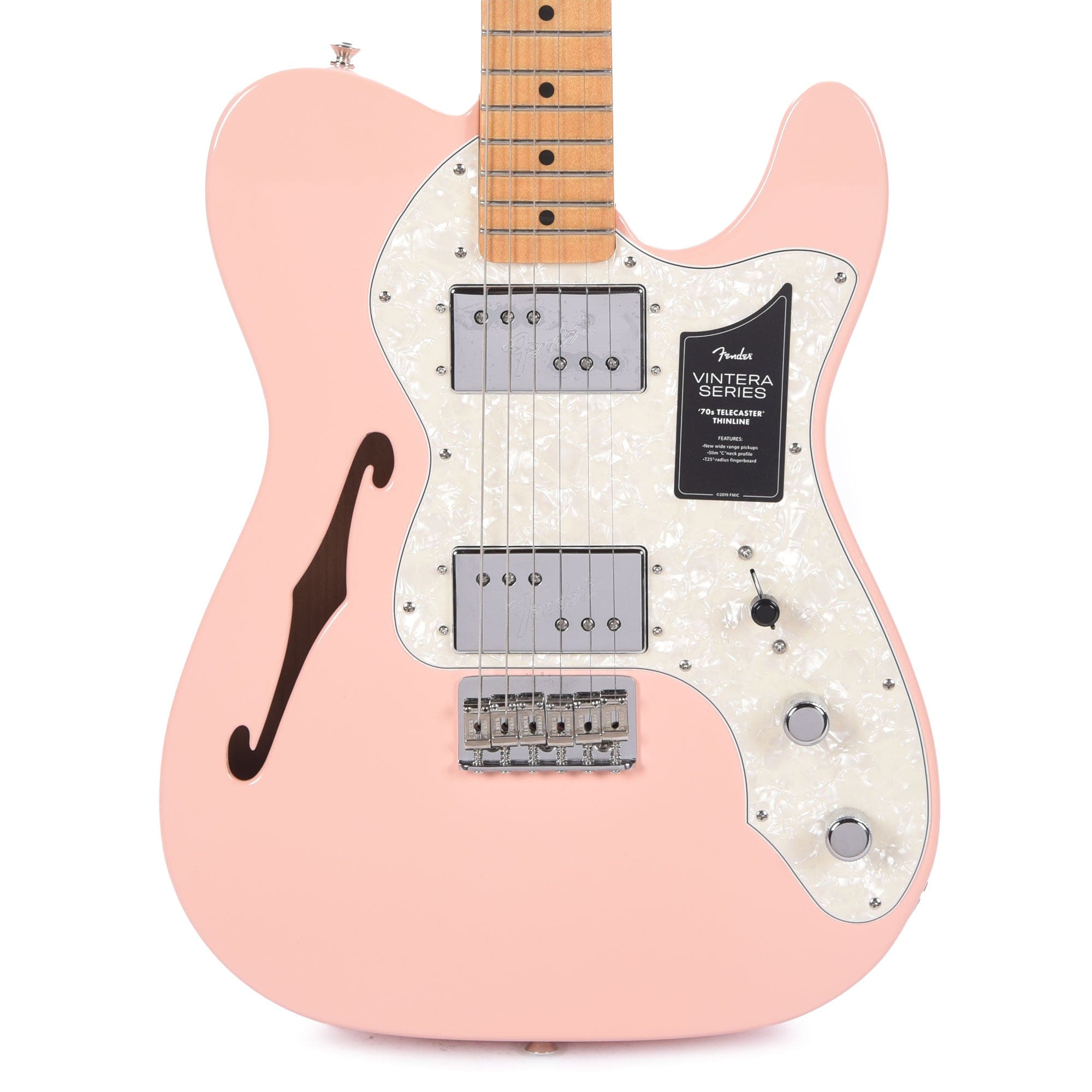 Fender Vintera '70s Telecaster Thinline Shell Pink w/4-Ply Aged Pearl ...