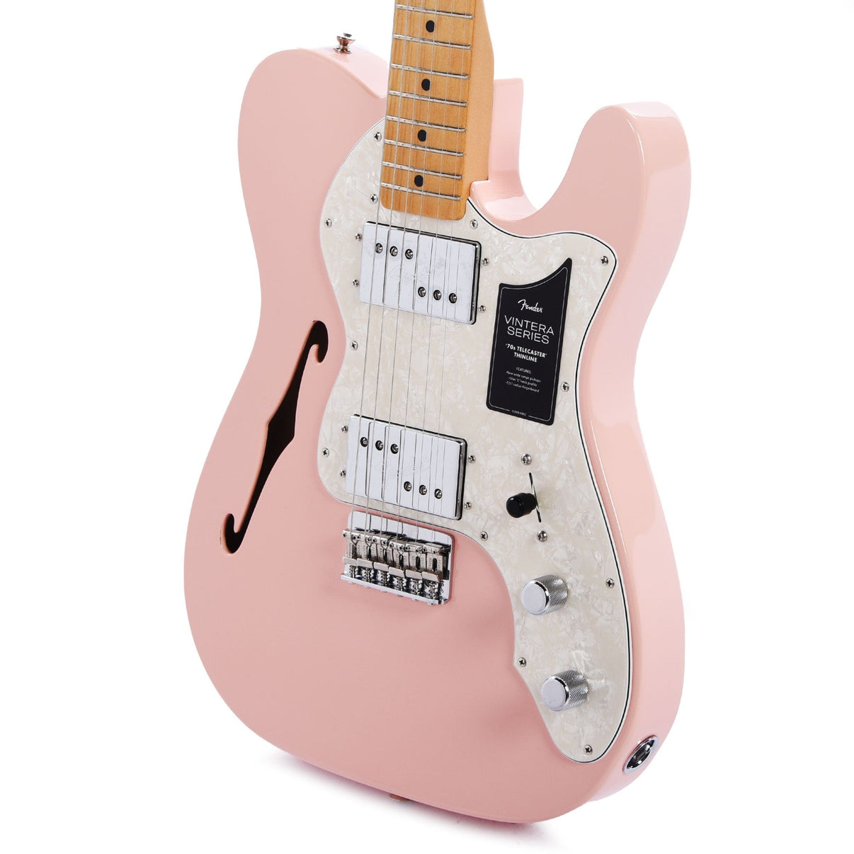 Fender Vintera '70s Telecaster Thinline Shell Pink w/4-Ply Aged Pearl ...
