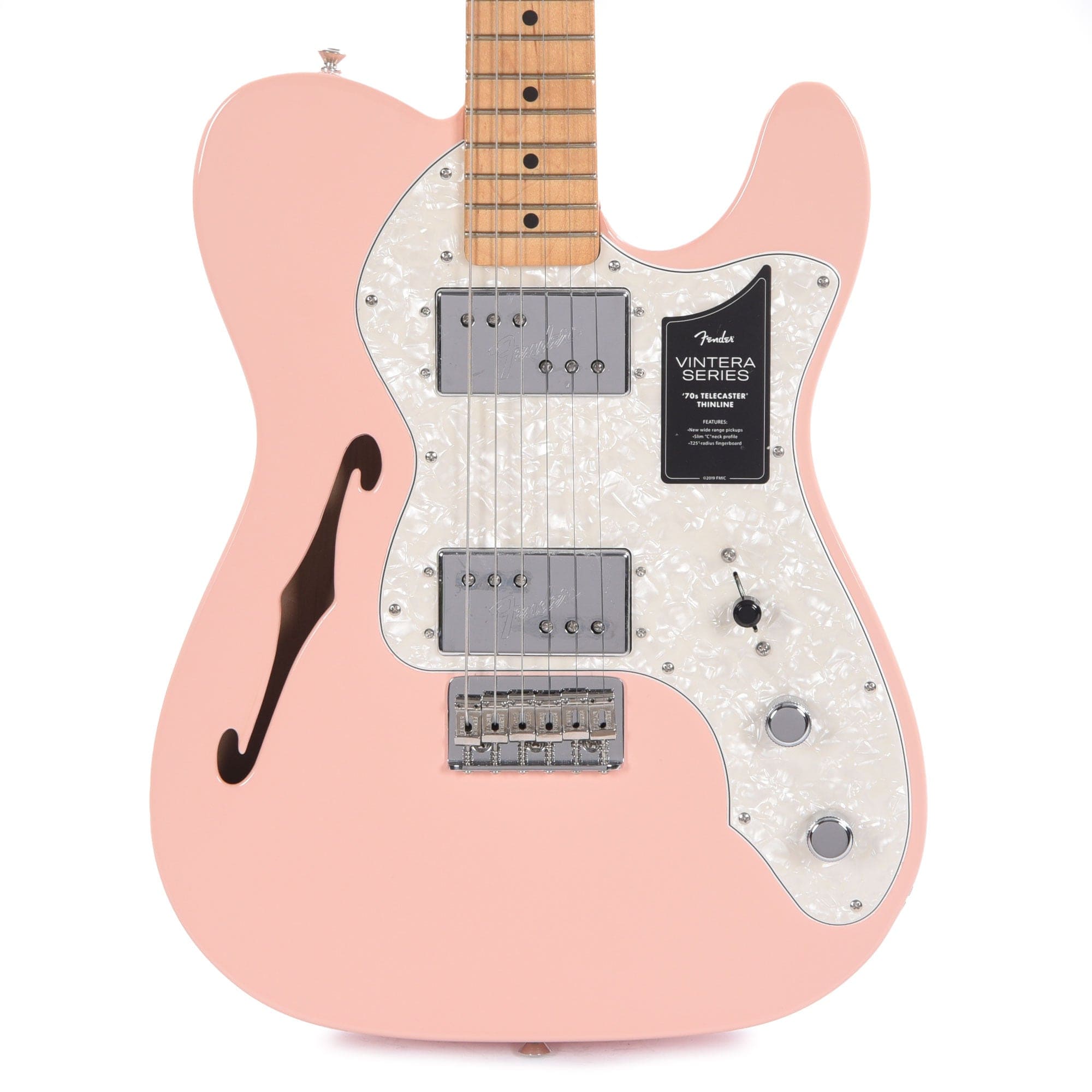 Fender Vintera '70s Telecaster Thinline Shell Pink w/4-Ply Aged Pearl ...