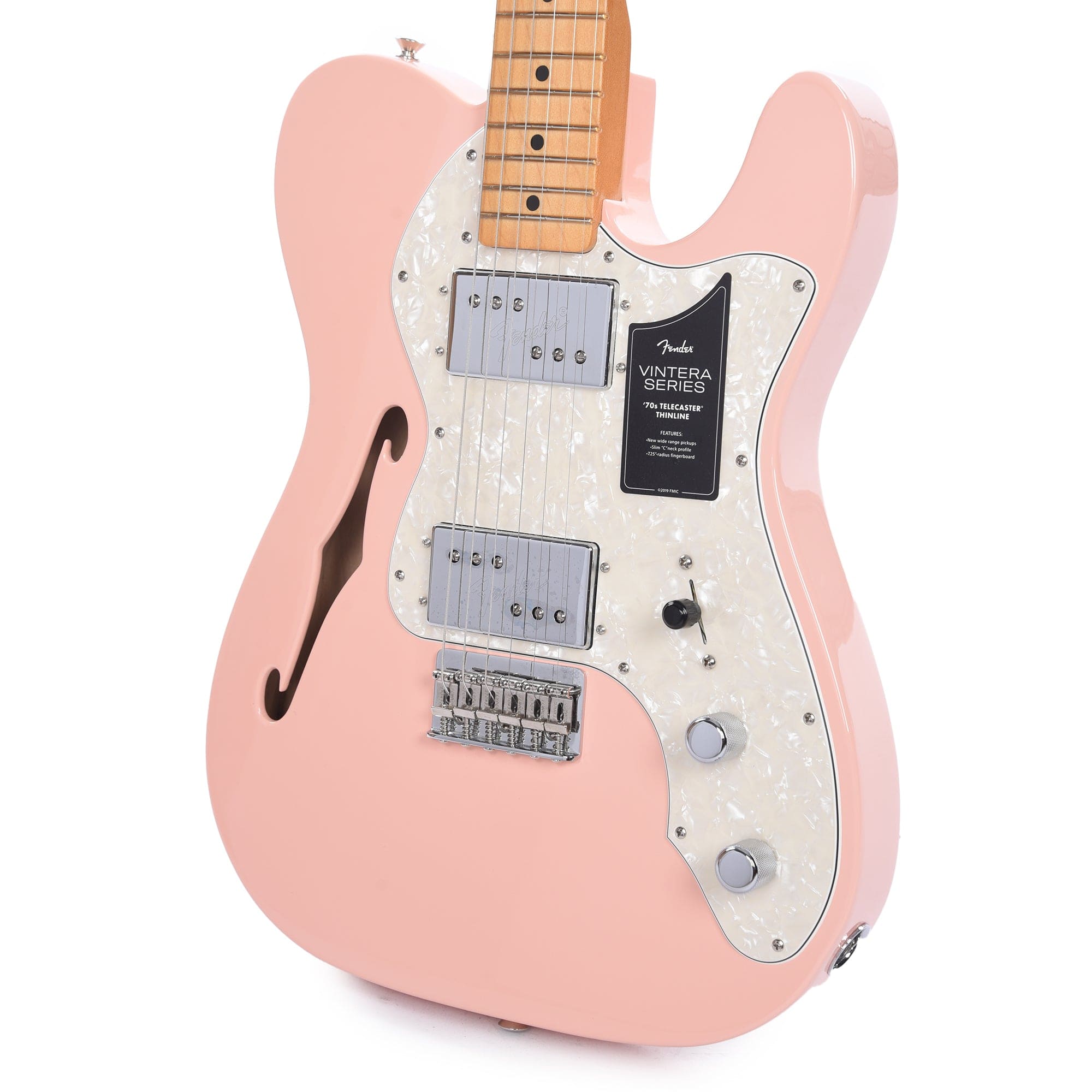 Fender Vintera '70s Telecaster Thinline Shell Pink w/4-Ply Aged Pearl ...