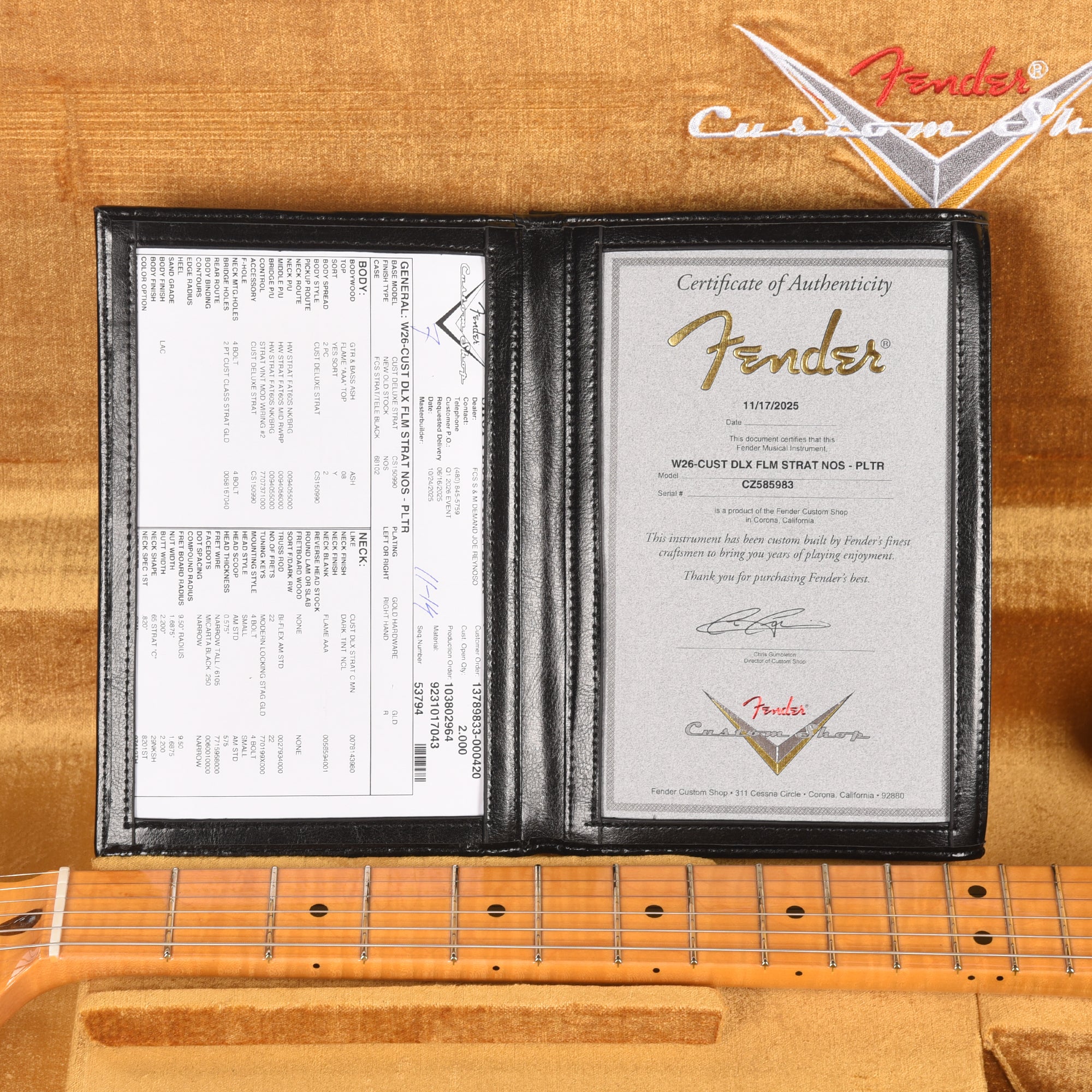 Fender Custom Shop Custom Deluxe Stratocaster NOS AAA Flame Maple Top ...