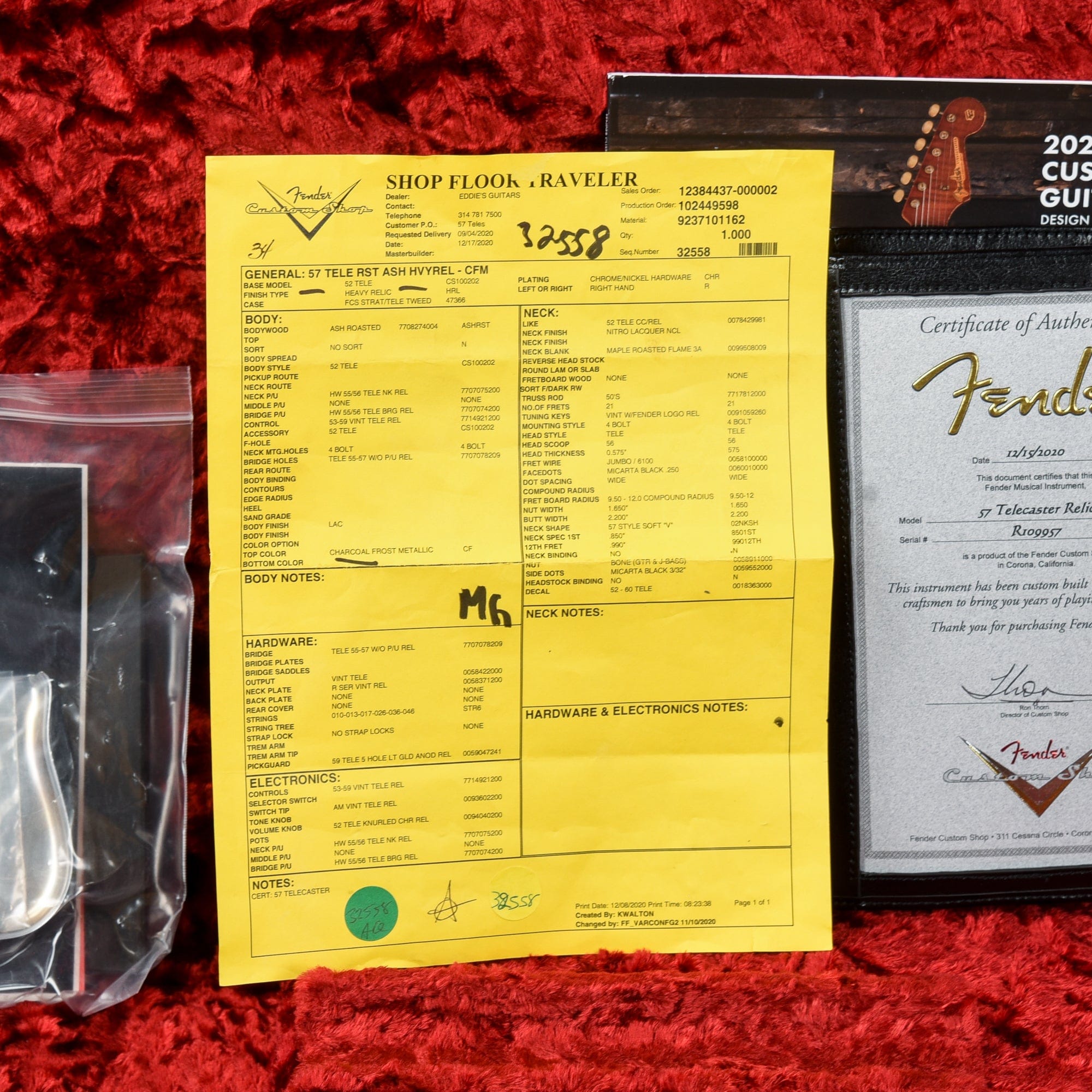 Fender Custom Shop "Eddie's Guitars" 57 Telecaster Relic Charcoal Fros ...