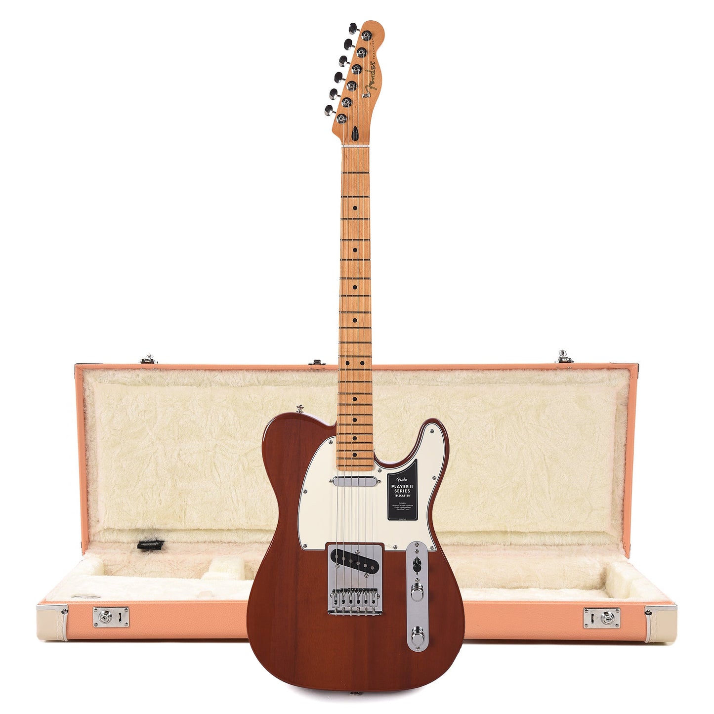Fender Player II Telecaster MN Mocha and Pacific Peach Hardshell Case ...