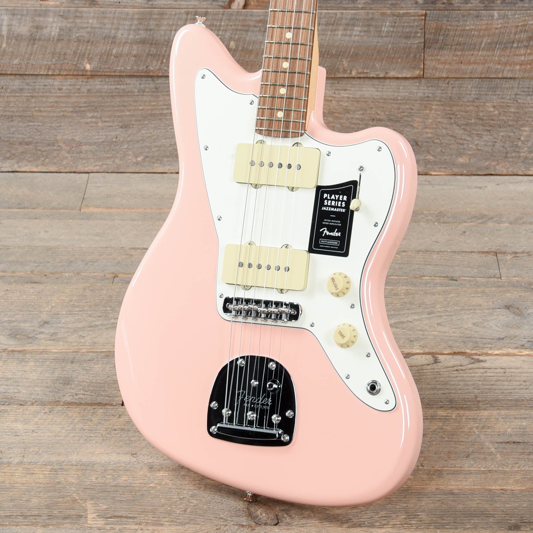 Fender Player Jazzmaster Shell Pink w/Olympic White Headcap, Pure Vint ...