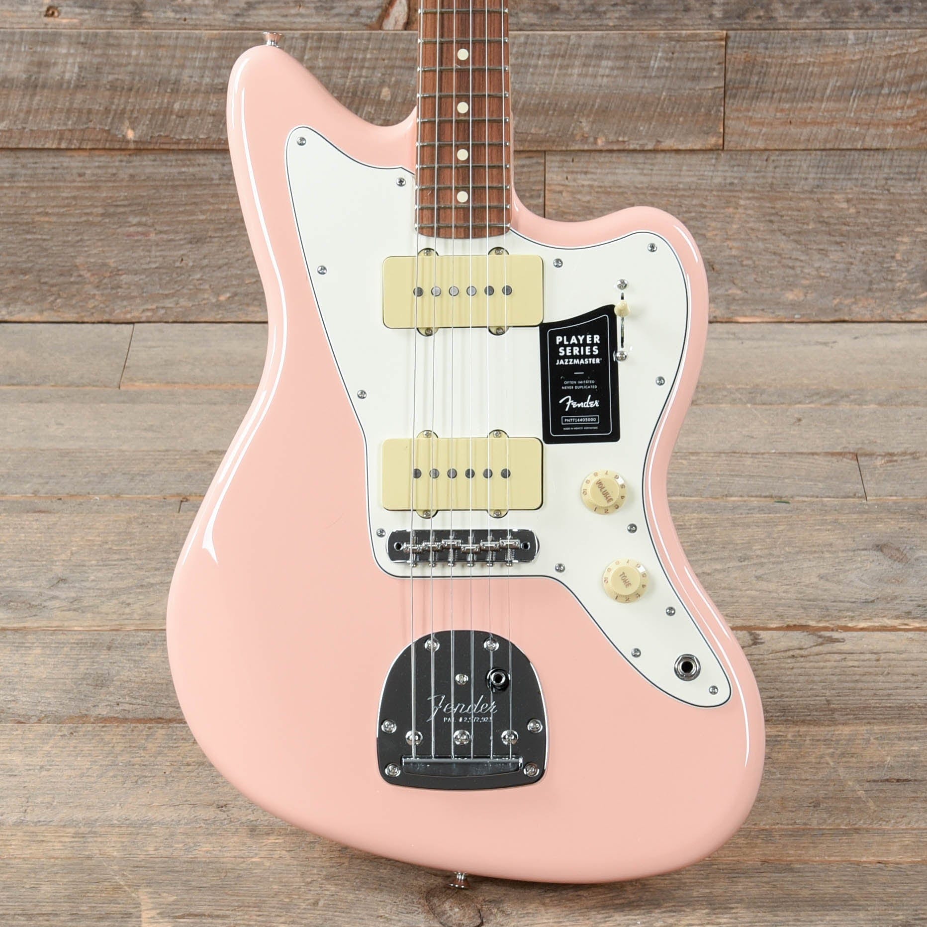 Fender Player Jazzmaster Shell Pink w/Olympic White Headcap, Pure Vint – Chicago Music Exchange