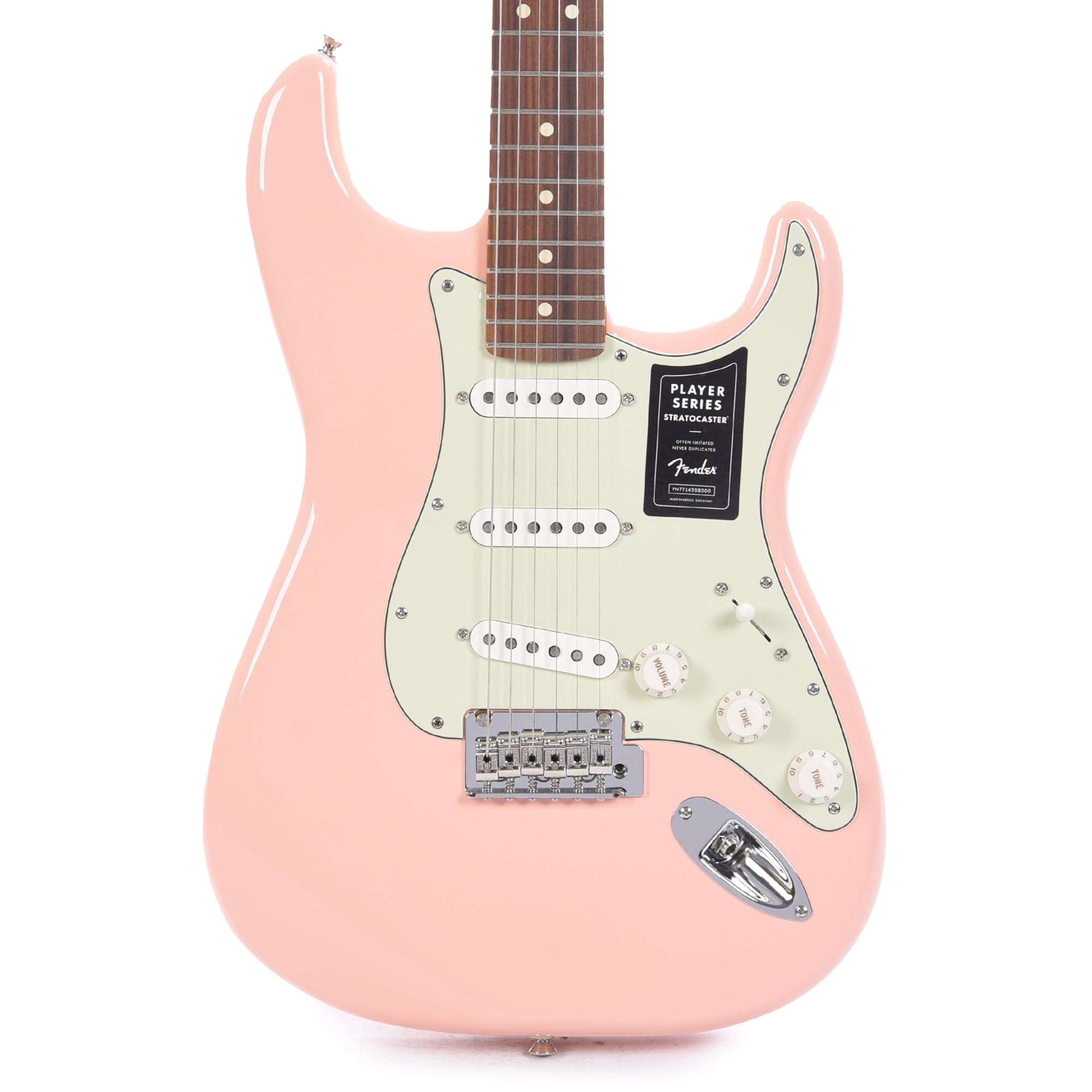 Fender Player Stratocaster Shell Pink w/3-Ply Mint Pickguard – Chicago ...