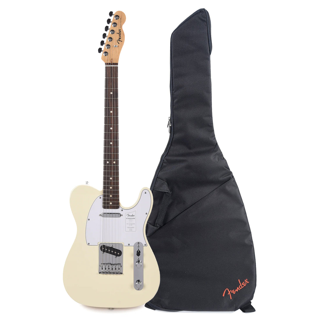 Fender Standard Telecaster LRL Olympic White and FE405 Gig Bag Bundle ...
