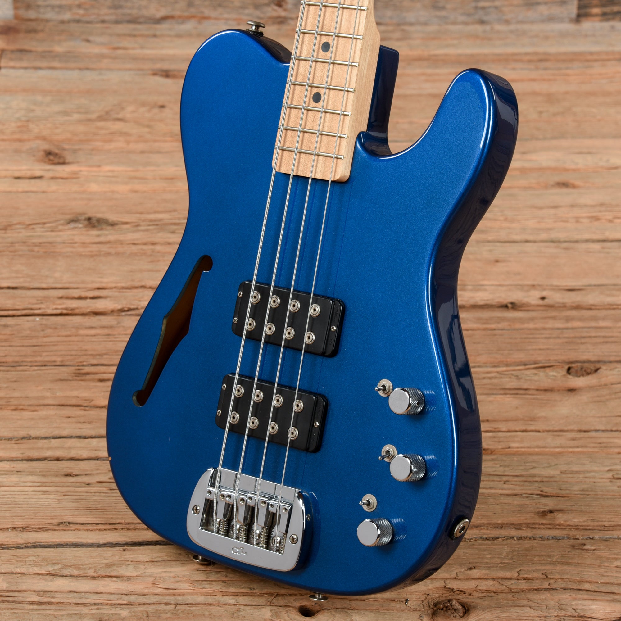 G&L ASAT Bass Semi-Hollow Blue – Chicago Music Exchange