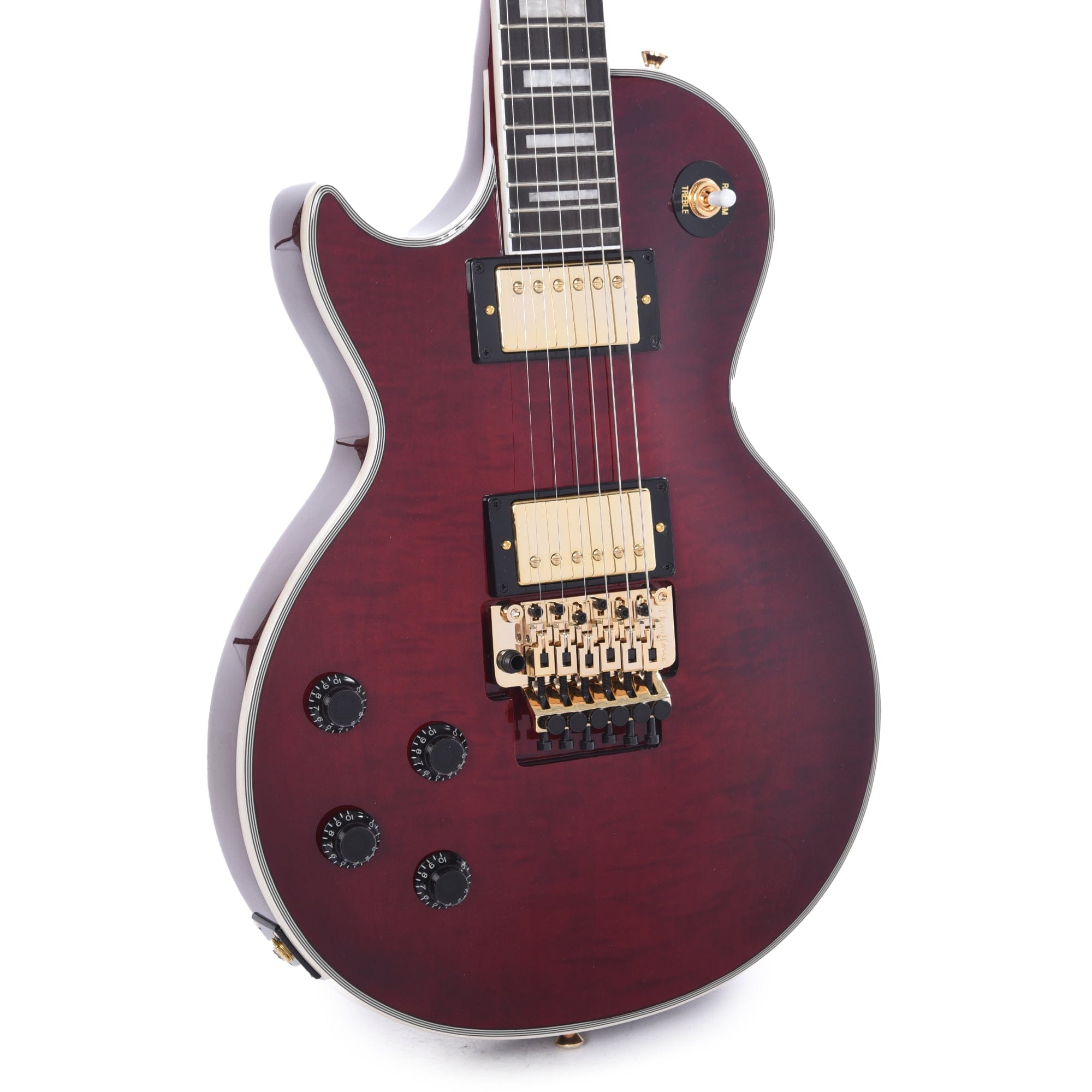 Epiphone Artist Alex Lifeson Les Paul Custom Axcess LEFTY Quilt Ruby – Chicago Music Exchange