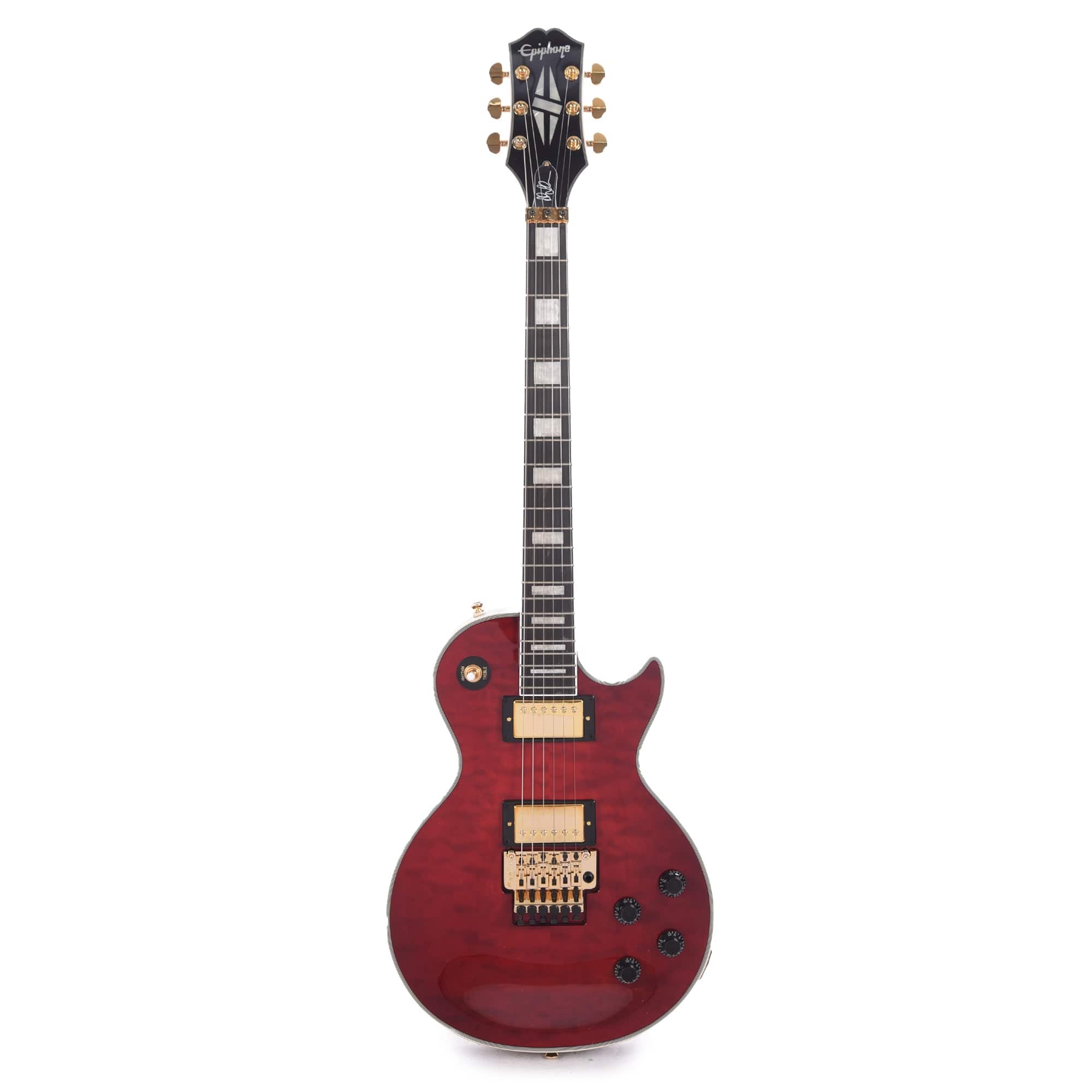 Epiphone Artist Alex Lifeson Les Paul Custom Axcess Quilt Ruby ...