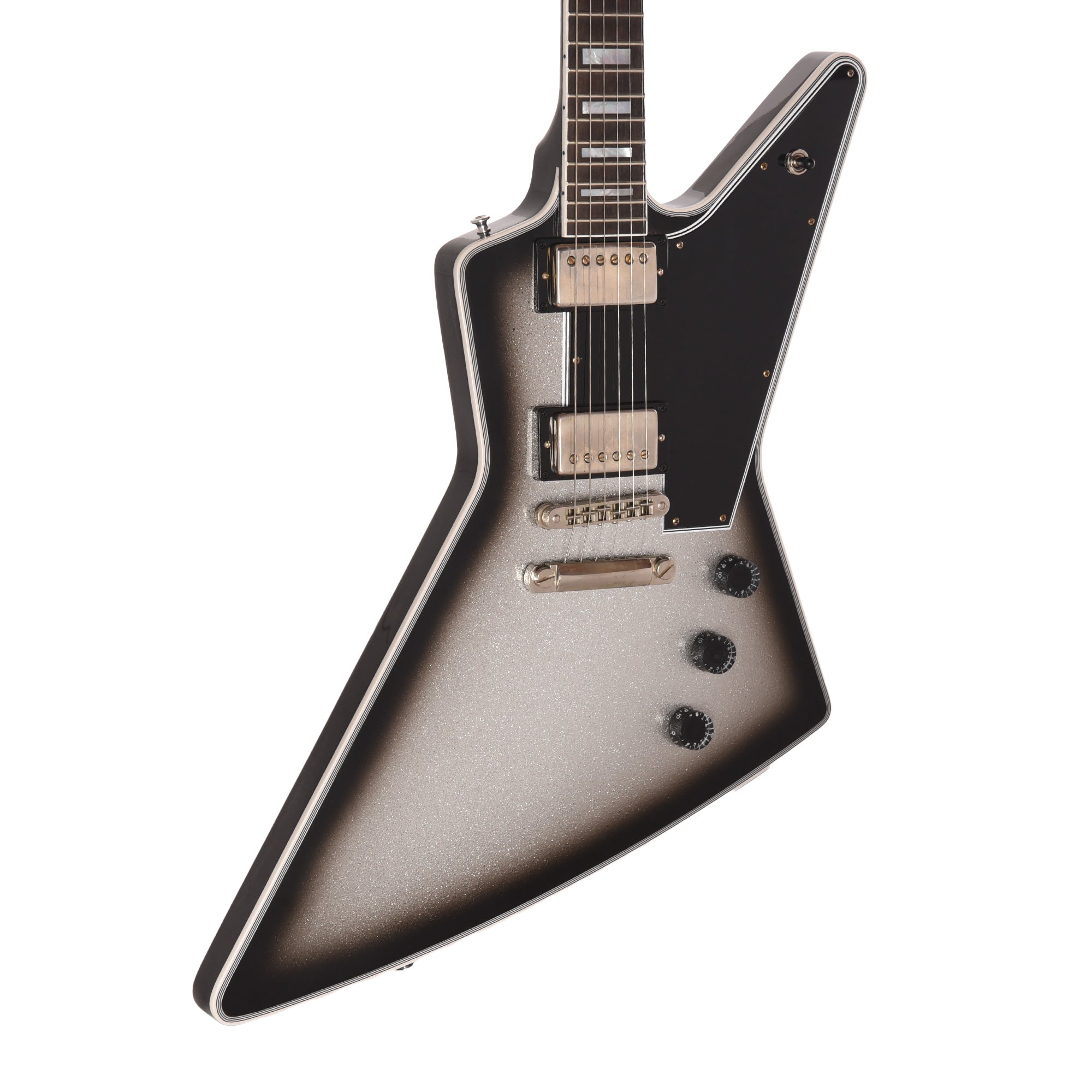 Gibson Custom Shop Explorer Custom "CME Spec" Silver Sparkle Burst/Bla ...