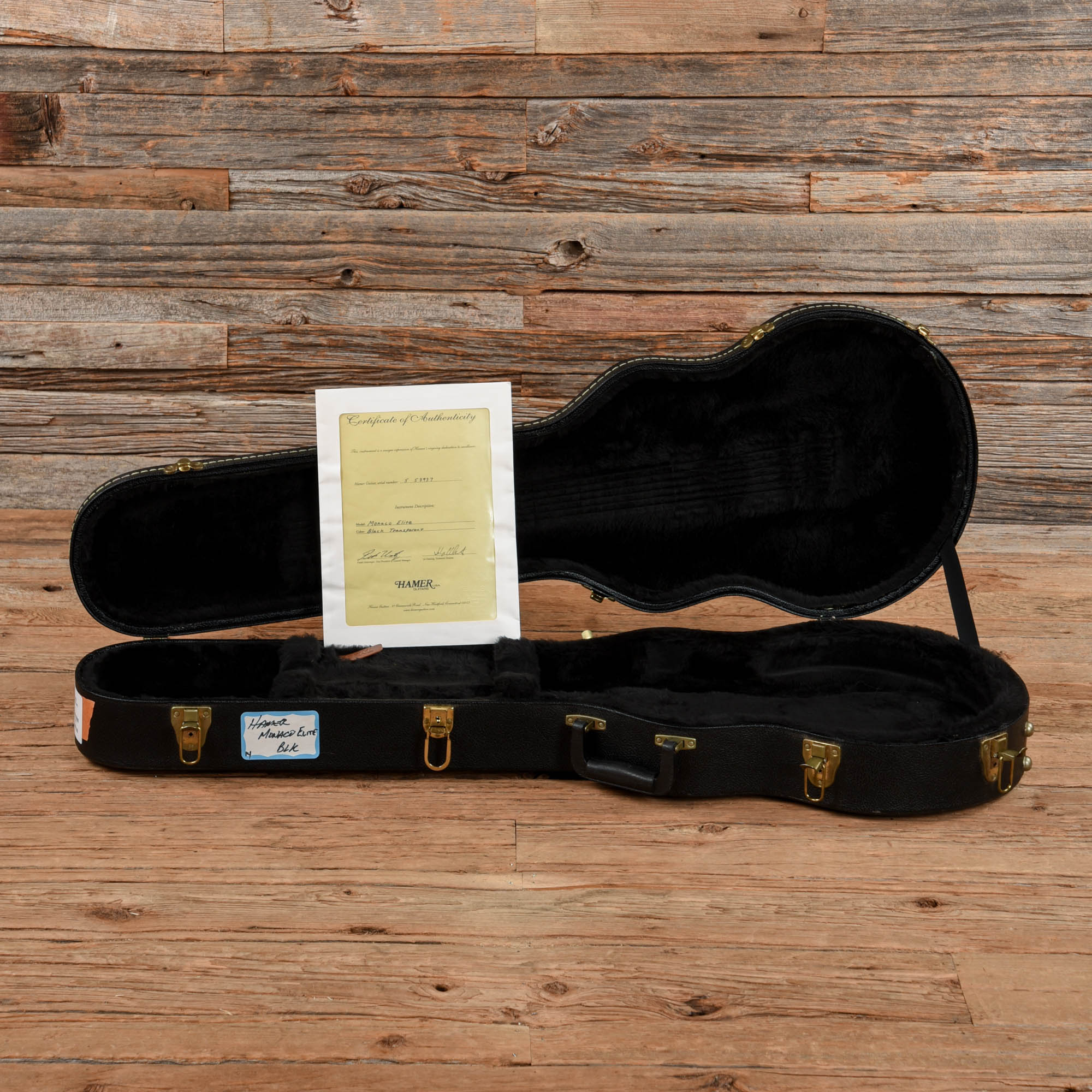 Hamer Monaco Elite Black Transparent – Chicago Music Exchange