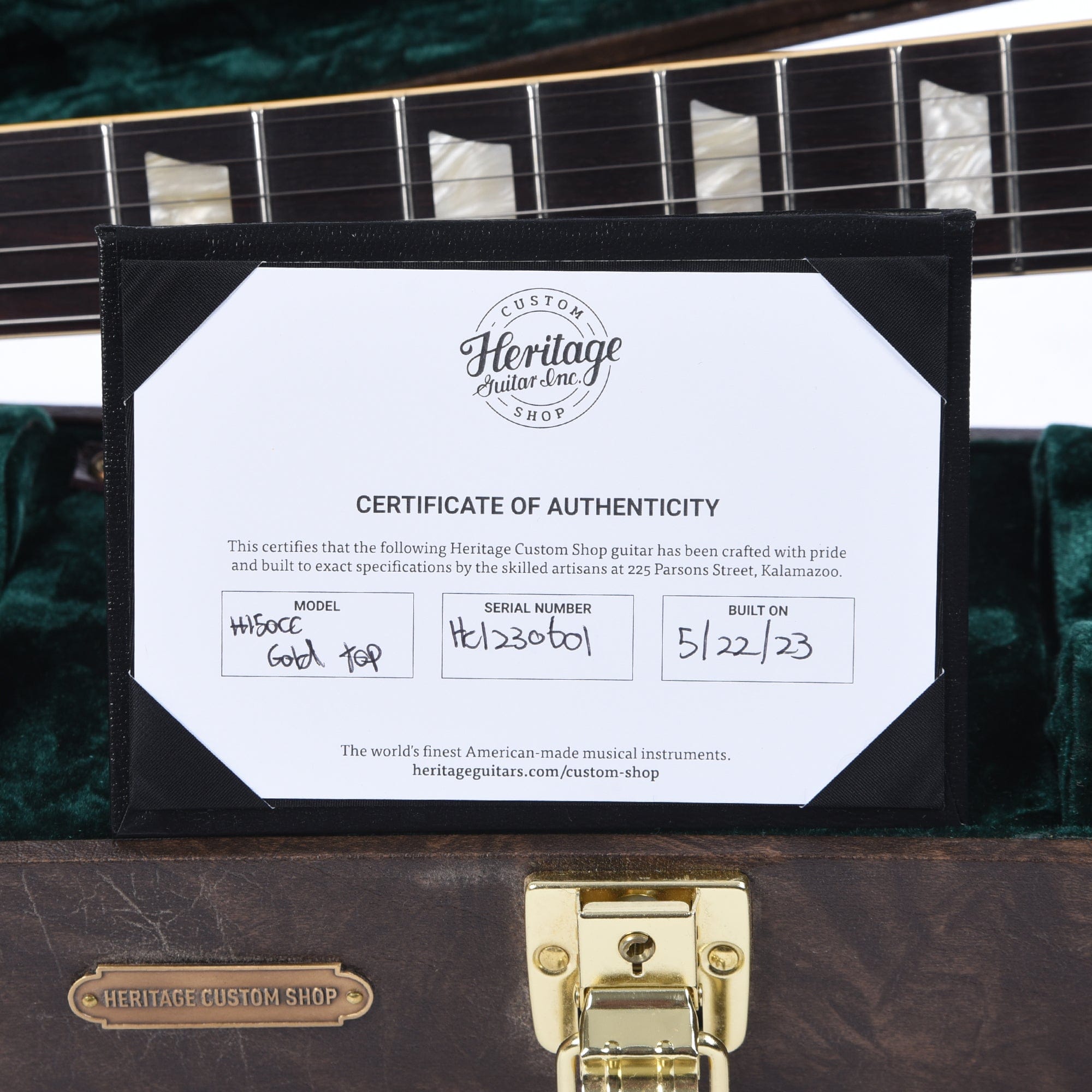Heritage Custom Shop Core H-150 Plain Top Gold Top – Chicago Music Exchange