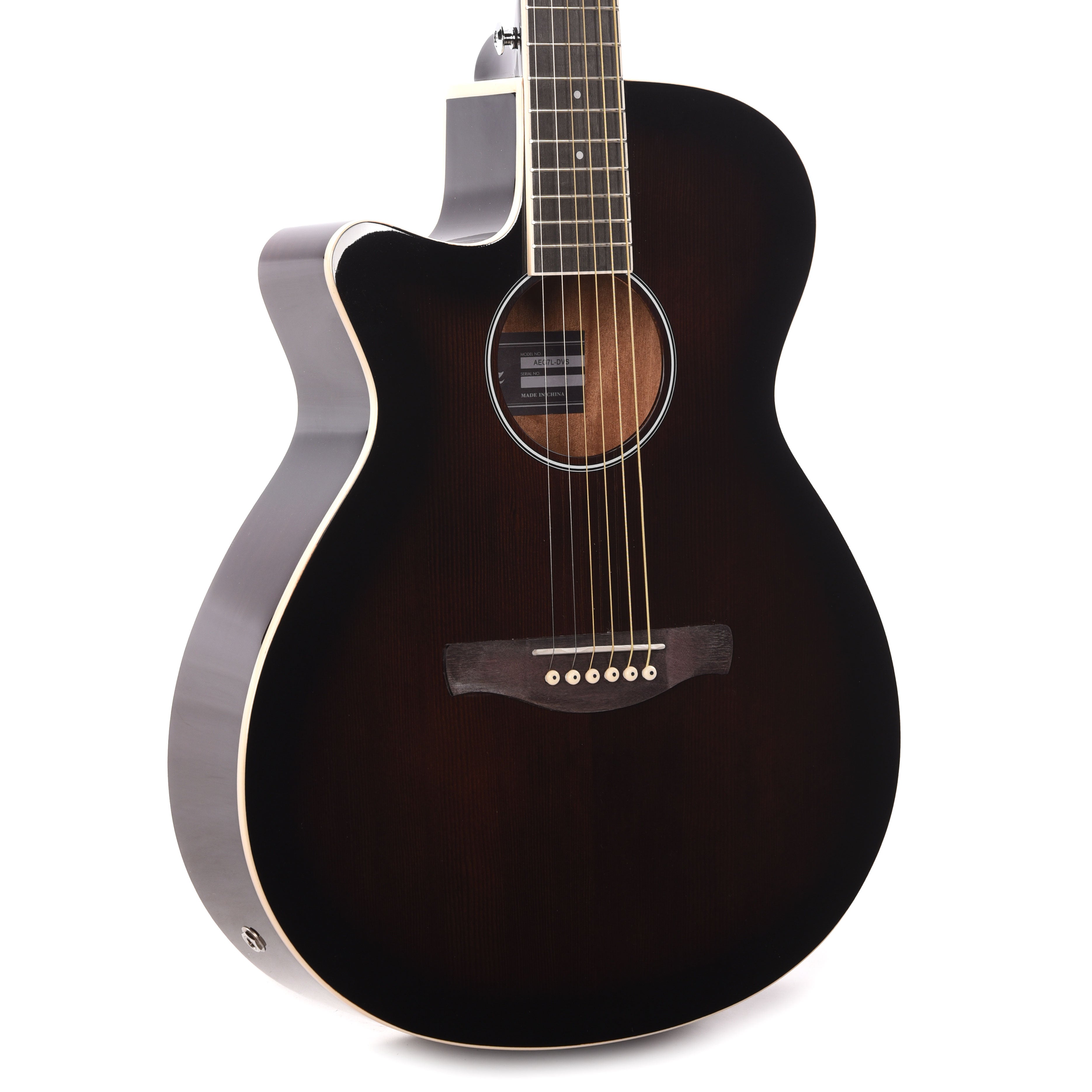 Ibanez AEG7LDVS Acoustic-Electric Guitar Dark Violin Sunburst High Glo ...