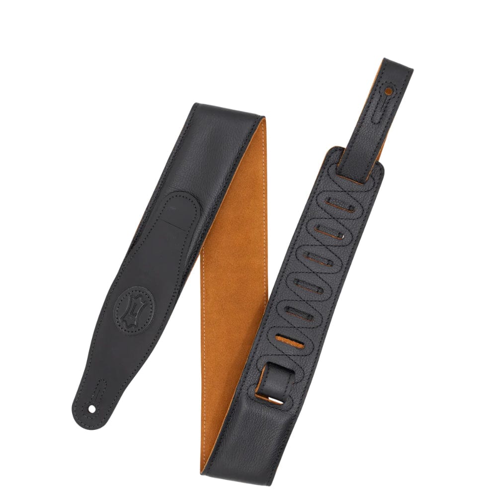 Levy's 2.5" Padded Garment Leather Strap Black w/Honey Suede Backing ...
