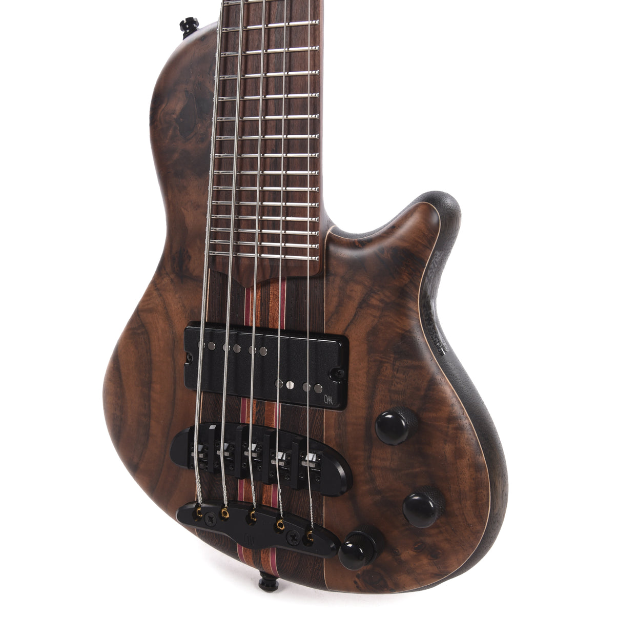 Mayones Cali 5 Bass Walnut Curly Master Grade/Black Limba Natural ...
