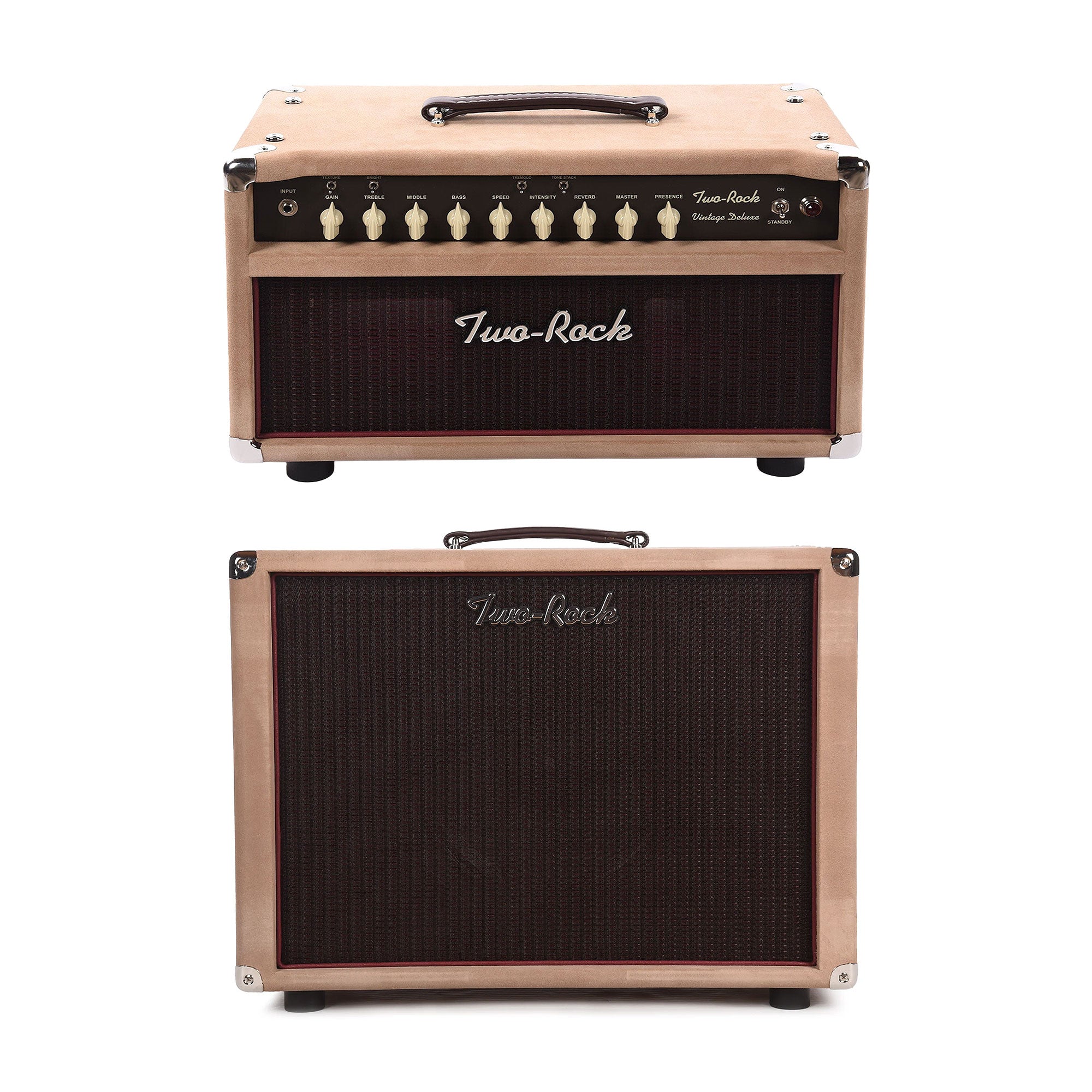 Two Rock Vintage Deluxe 40w Head and 1x12 Cab Dogwood Suede w/ Oxblood ...