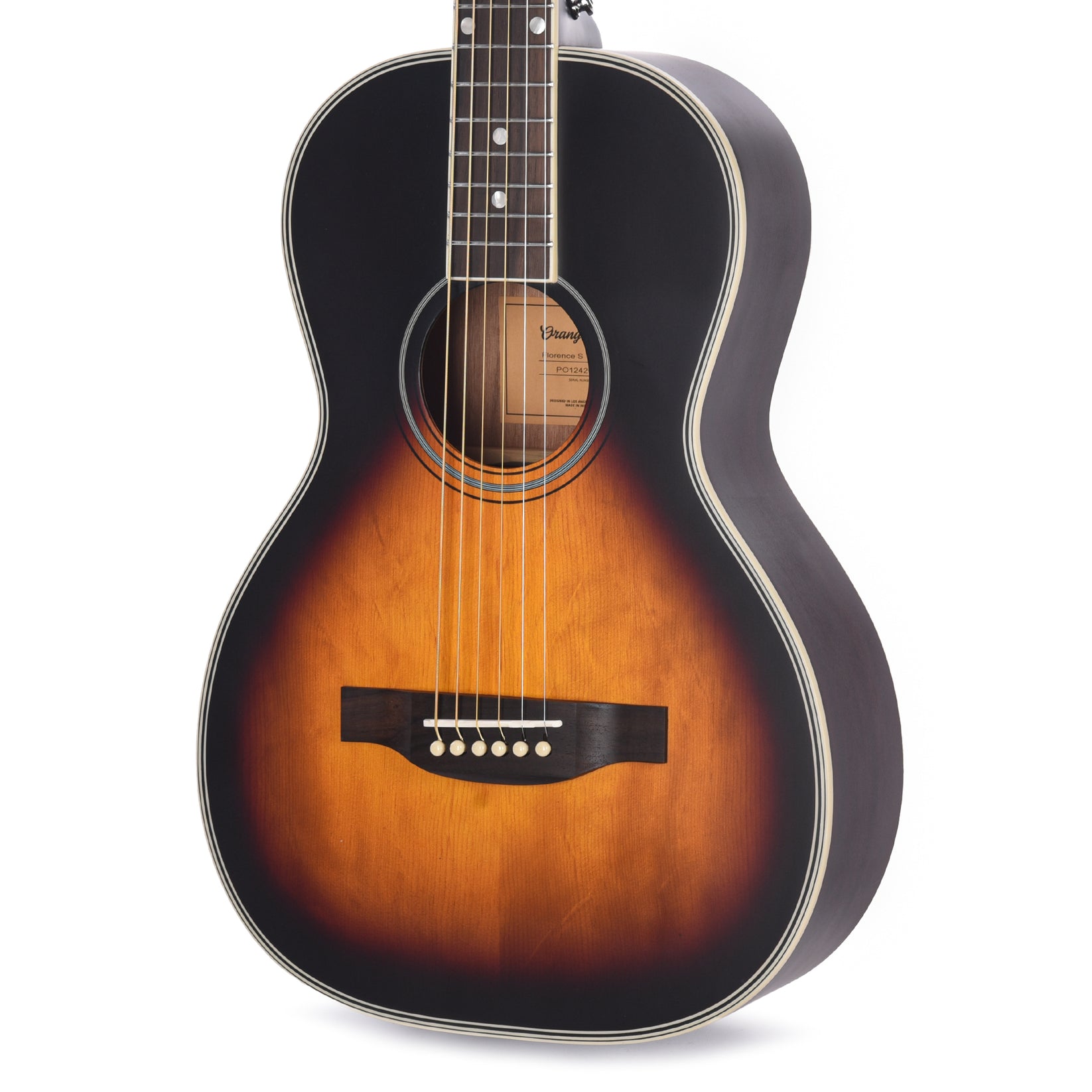 Orangewood Florence Retro Parlor Acoustic Guitar Vintage Sunburst Sati ...