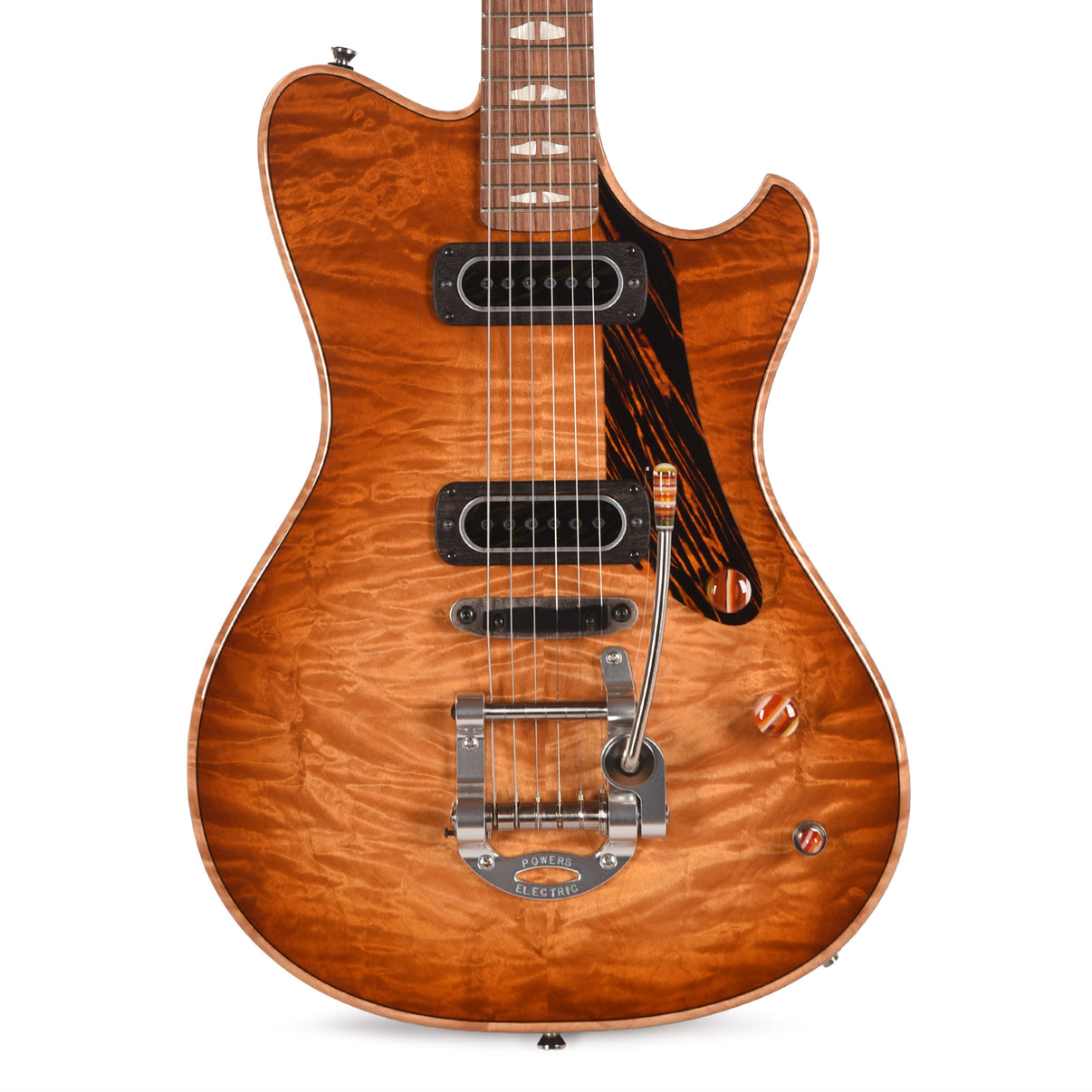 Powers Electric A-Type Select Quilt Maple Wild Honey Burst w/PF42 Pick ...