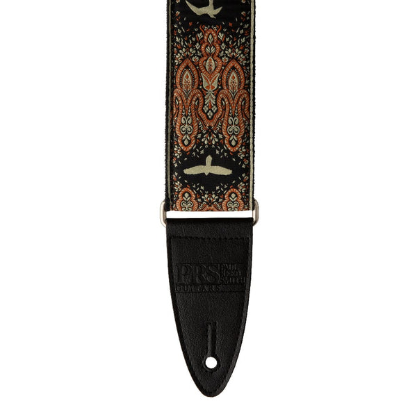 PRS 2" Guitar Strap Custom Jacquard Birds Fleur Peach – Chicago Music ...