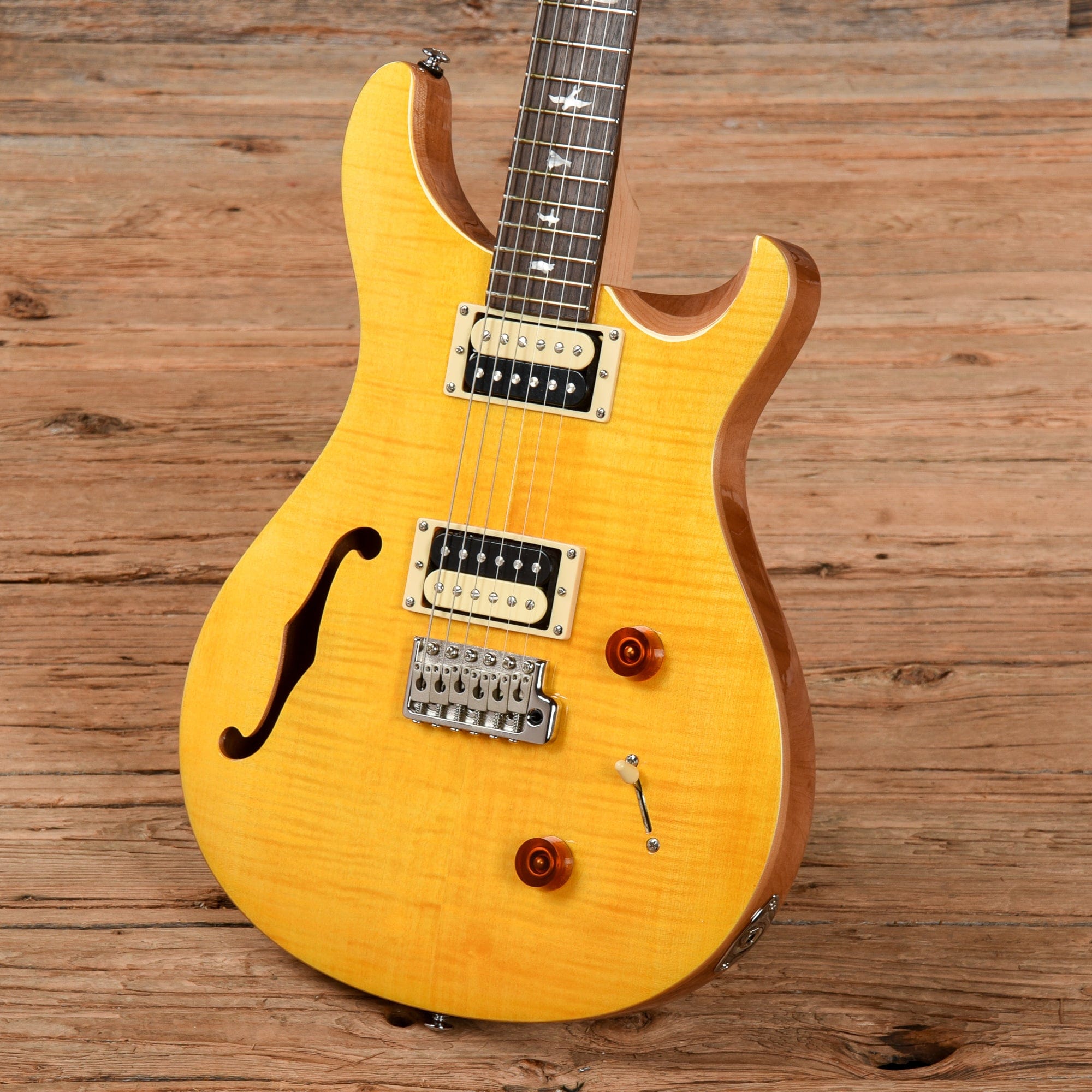 PRS SE Custom 24 Semi-Hollow Santana Yellow 2021 – Chicago Music Exchange