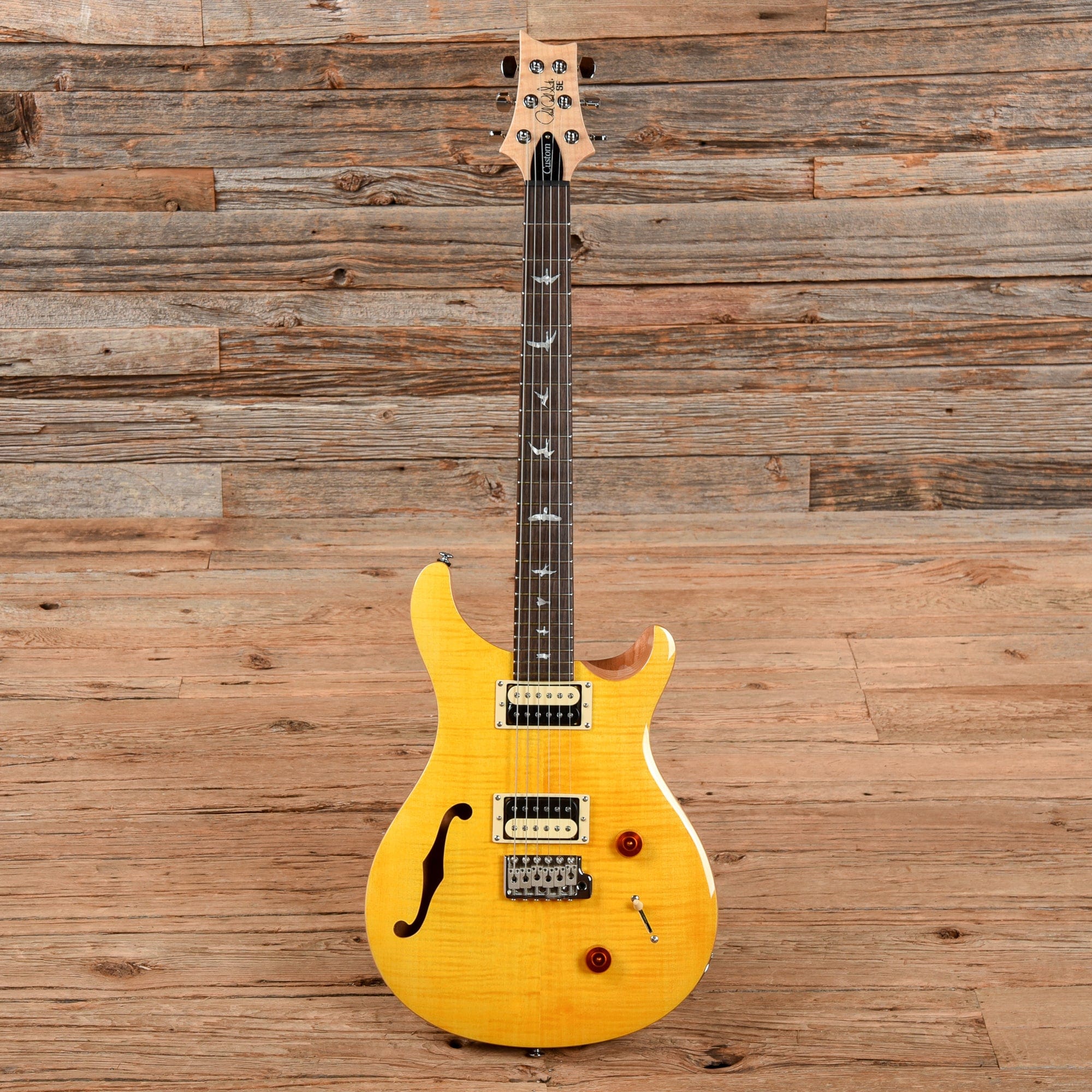 PRS SE Custom 24 Semi-Hollow Santana Yellow 2021 – Chicago Music Exchange
