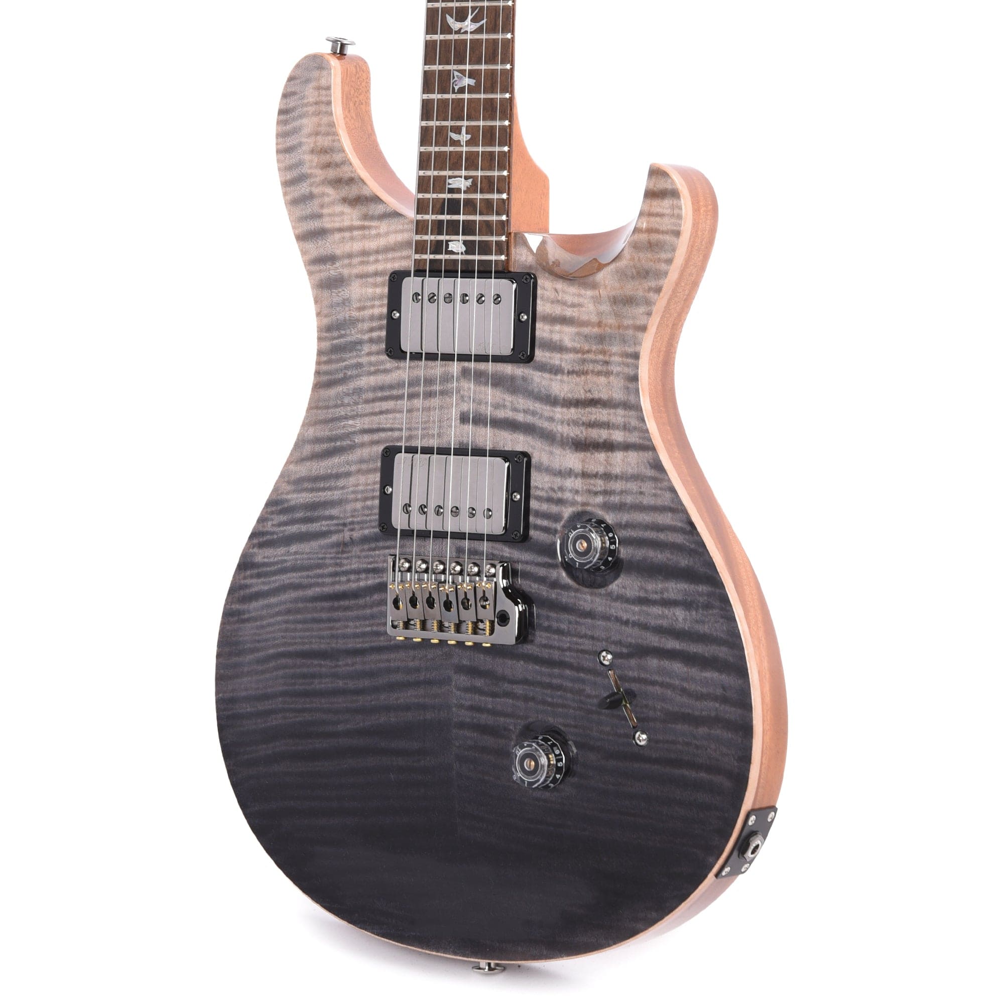 PRS Wood Library Custom 24 10-Top Flame Gray Black Fade w/Ziricote Fin ...